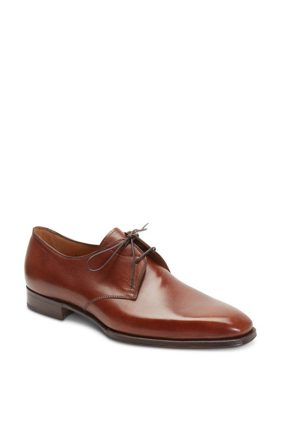 Bontoni - Carnera Chocolate Grained Leather Derby Shoe | Mitchell Stores
