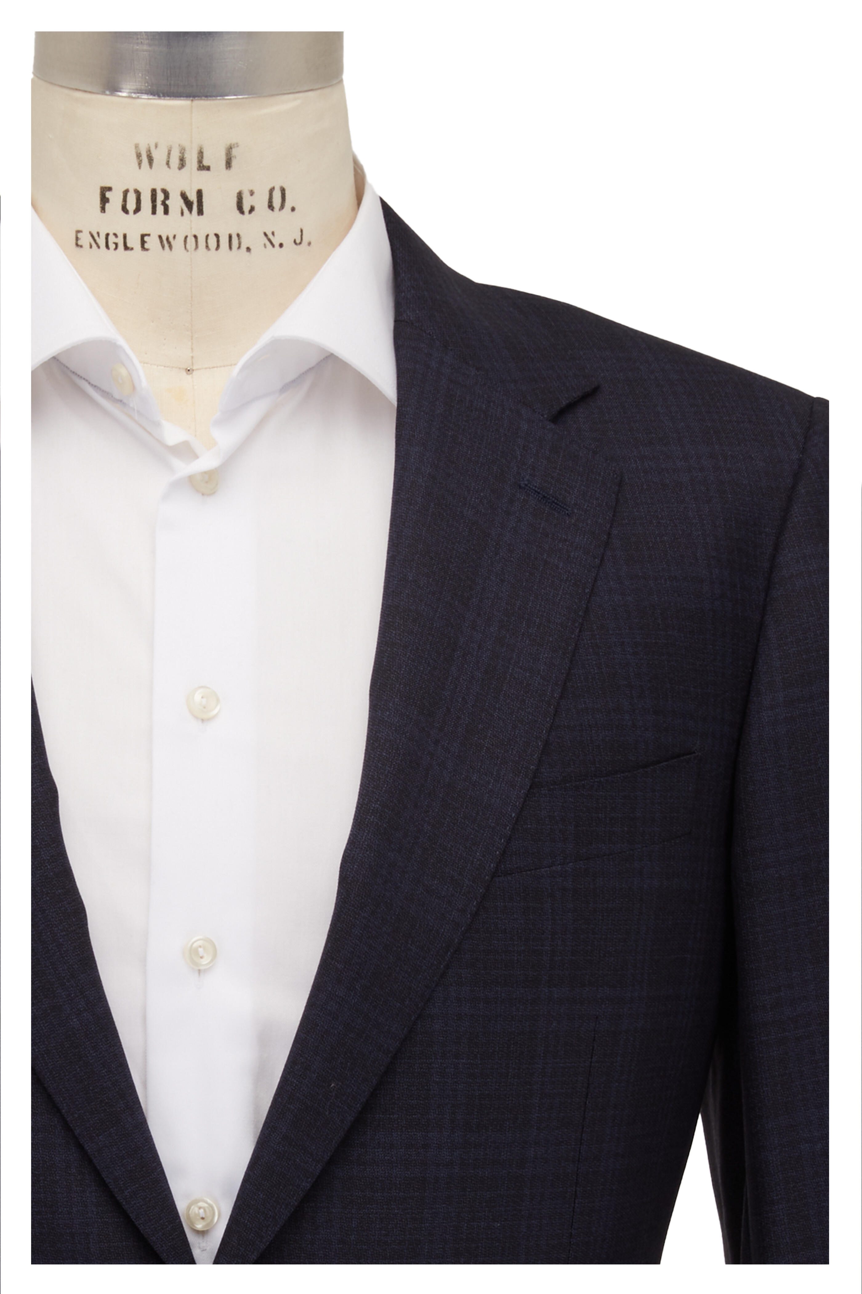 Canali - Navy Tonal Exclusive Plaid Wool Suit | Mitchell Stores