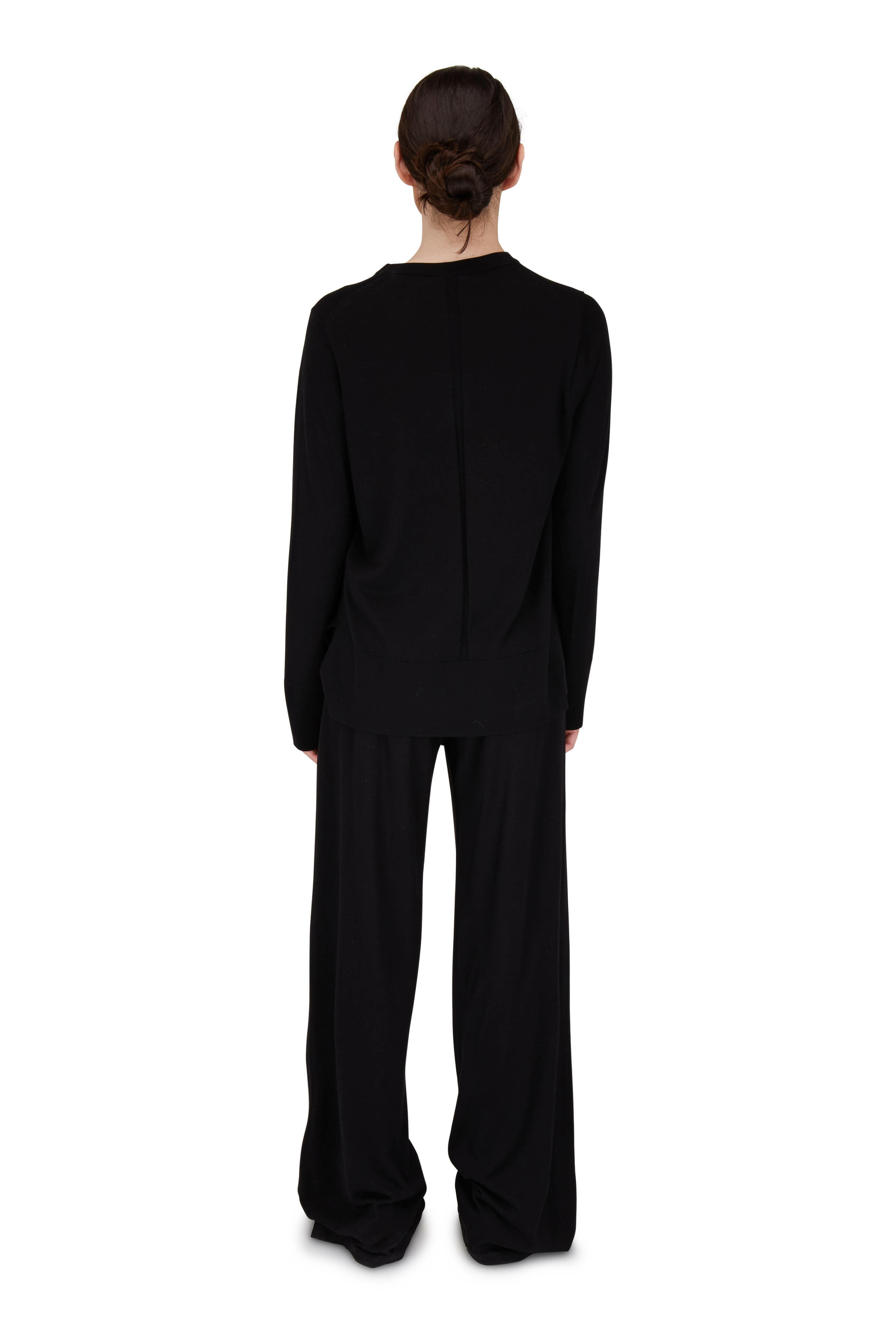 The Row - Margo Black Superfine Silk Crewneck Sweater