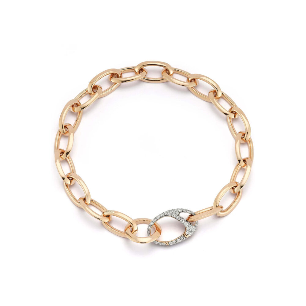 Walters Faith - 18k Rose Gold Oval Diamond Chain Link Bracelet