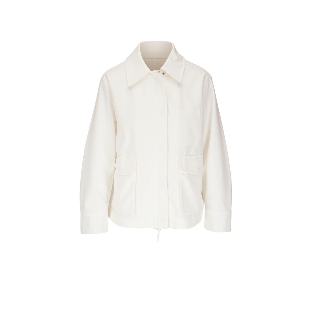Vince - Off White Stretch Cotton Utility Jacket | Mitchell Stores