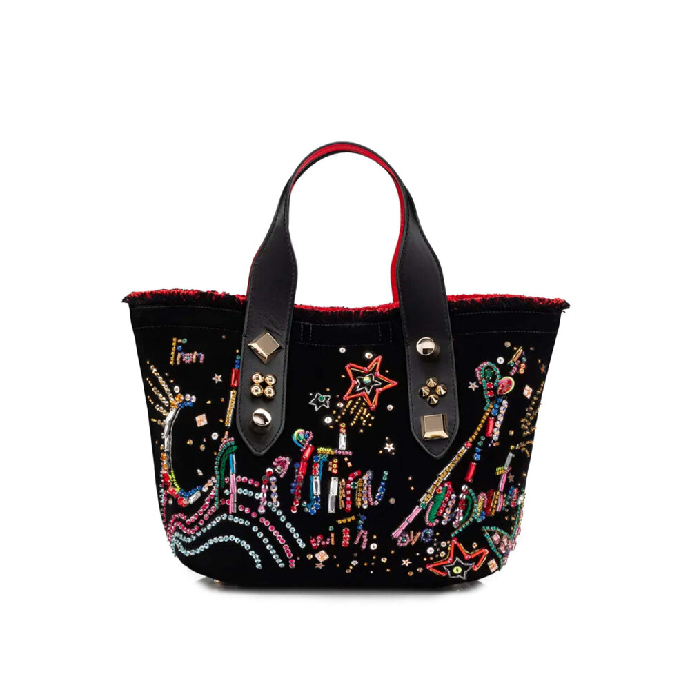 Christian Louboutin - Frangibus Small Starlight Strass Tote Bag in Black