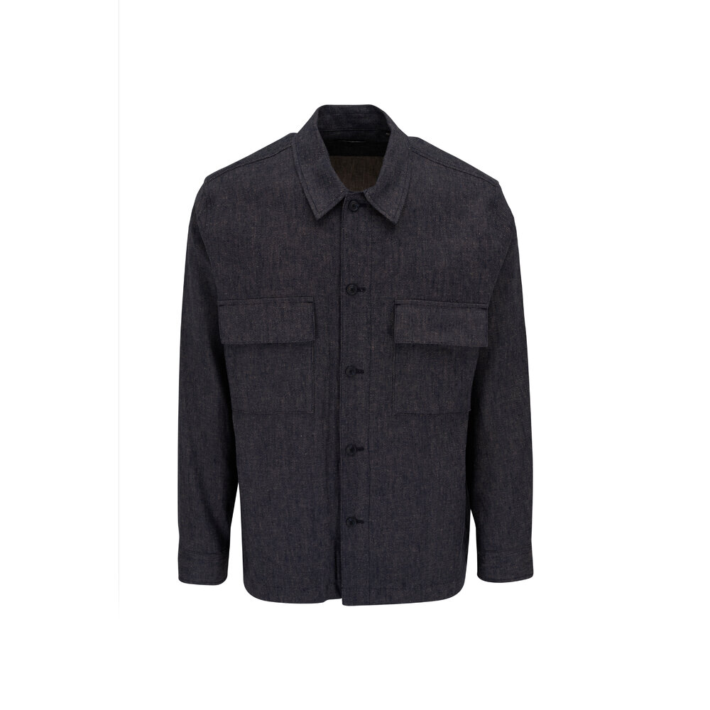Vince - Dark Indigo Linen & Cotton Shacket | Mitchell Stores