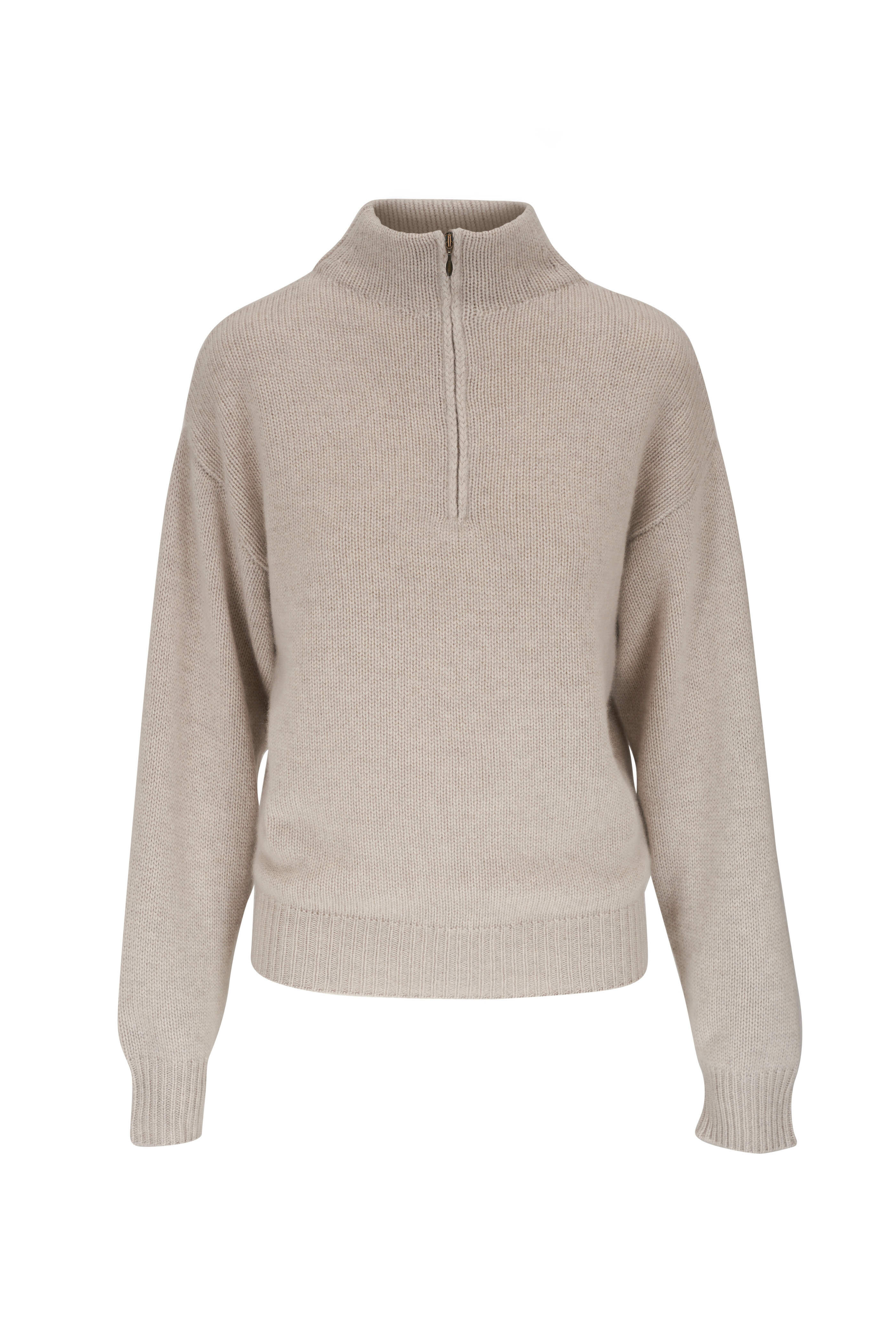 Le Kasha - Light Beige Quarter Zip Cashmere Pullover