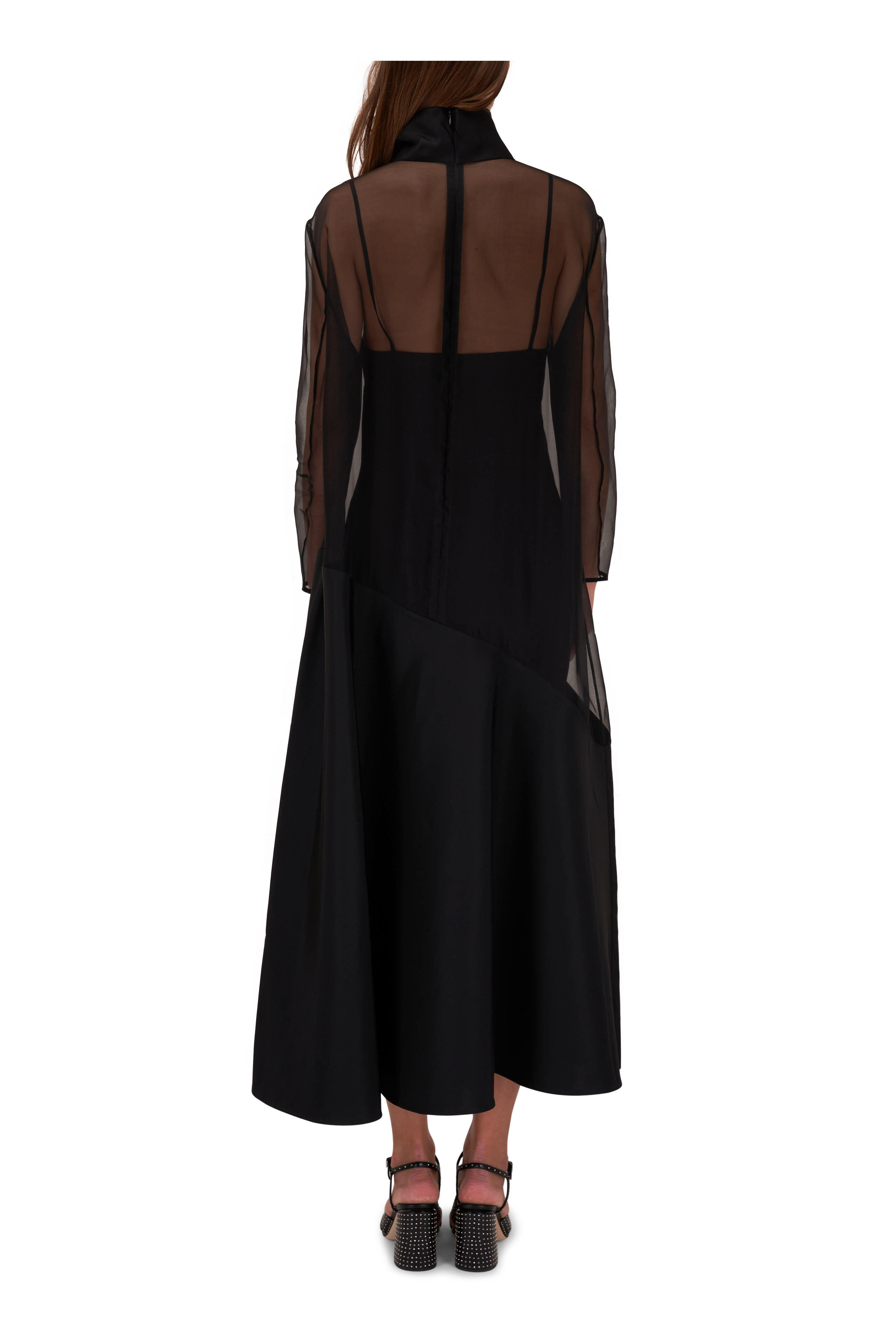 Khaite - Essie Black Rumpled Shantung Organza Dress