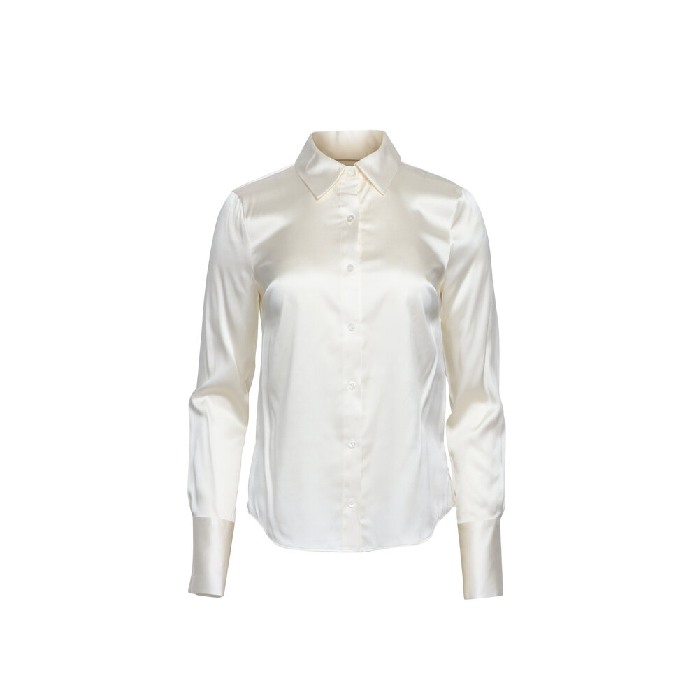 Veronica Beard - Monique Ivory Button Up Shirt | Mitchell Stores