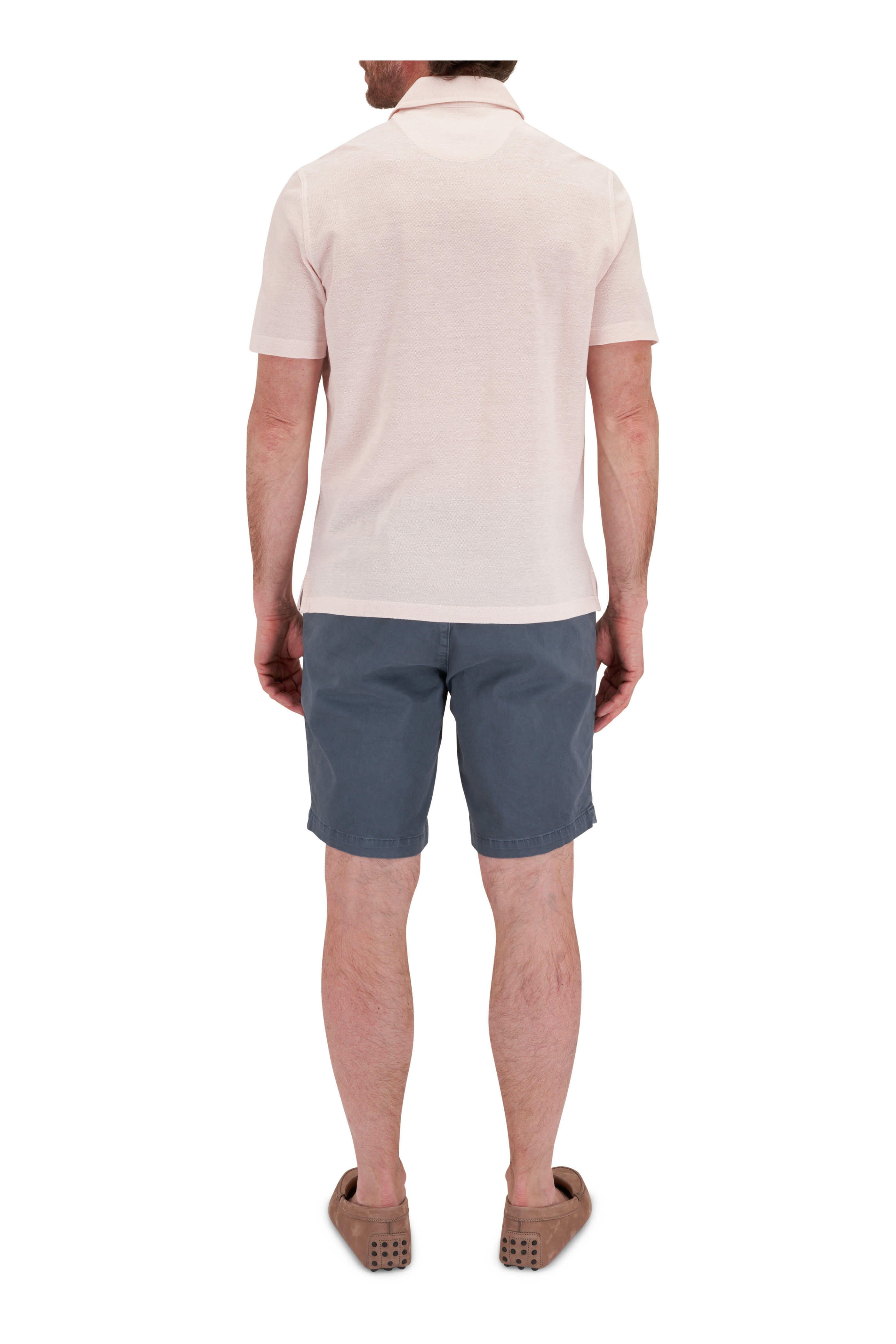 Fedeli - Light Pink Linen & Cotton Piqué Polo | Mitchell Stores