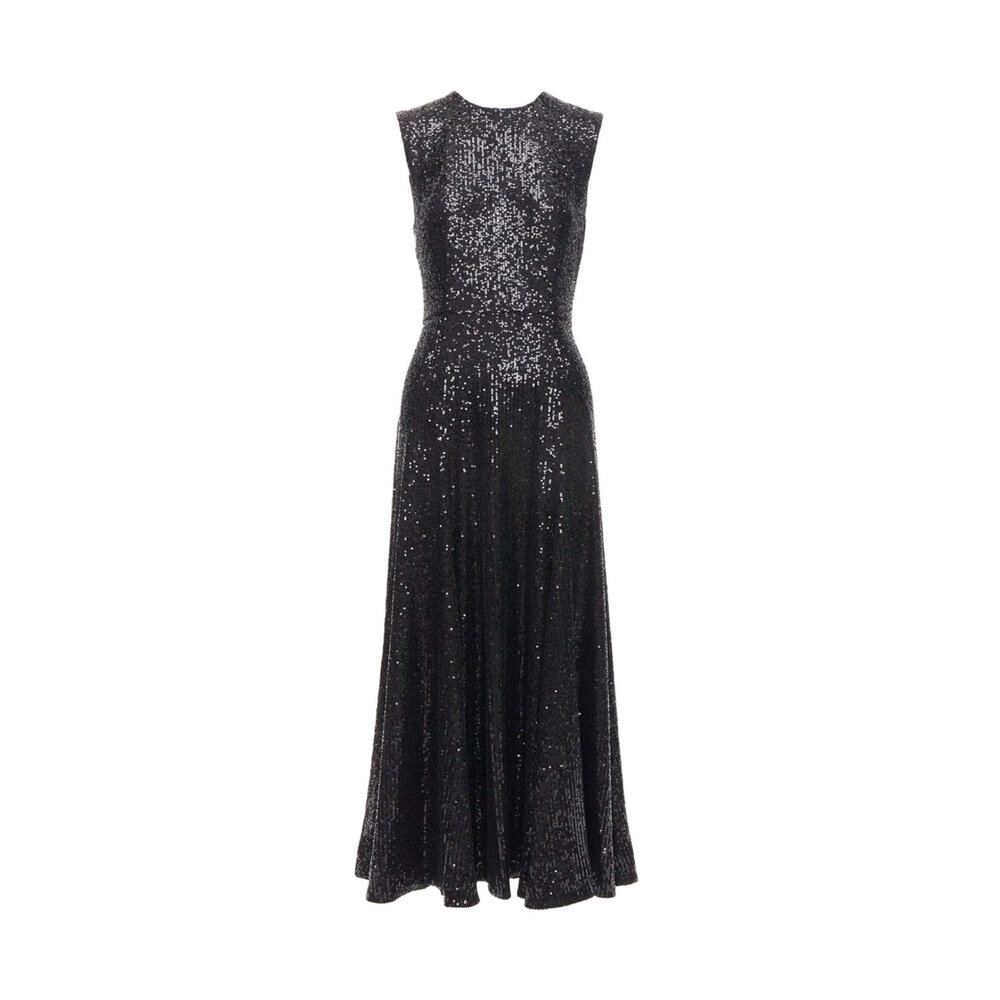 E.stott - Black Sequin Olive Long Dress | Mitchell Stores