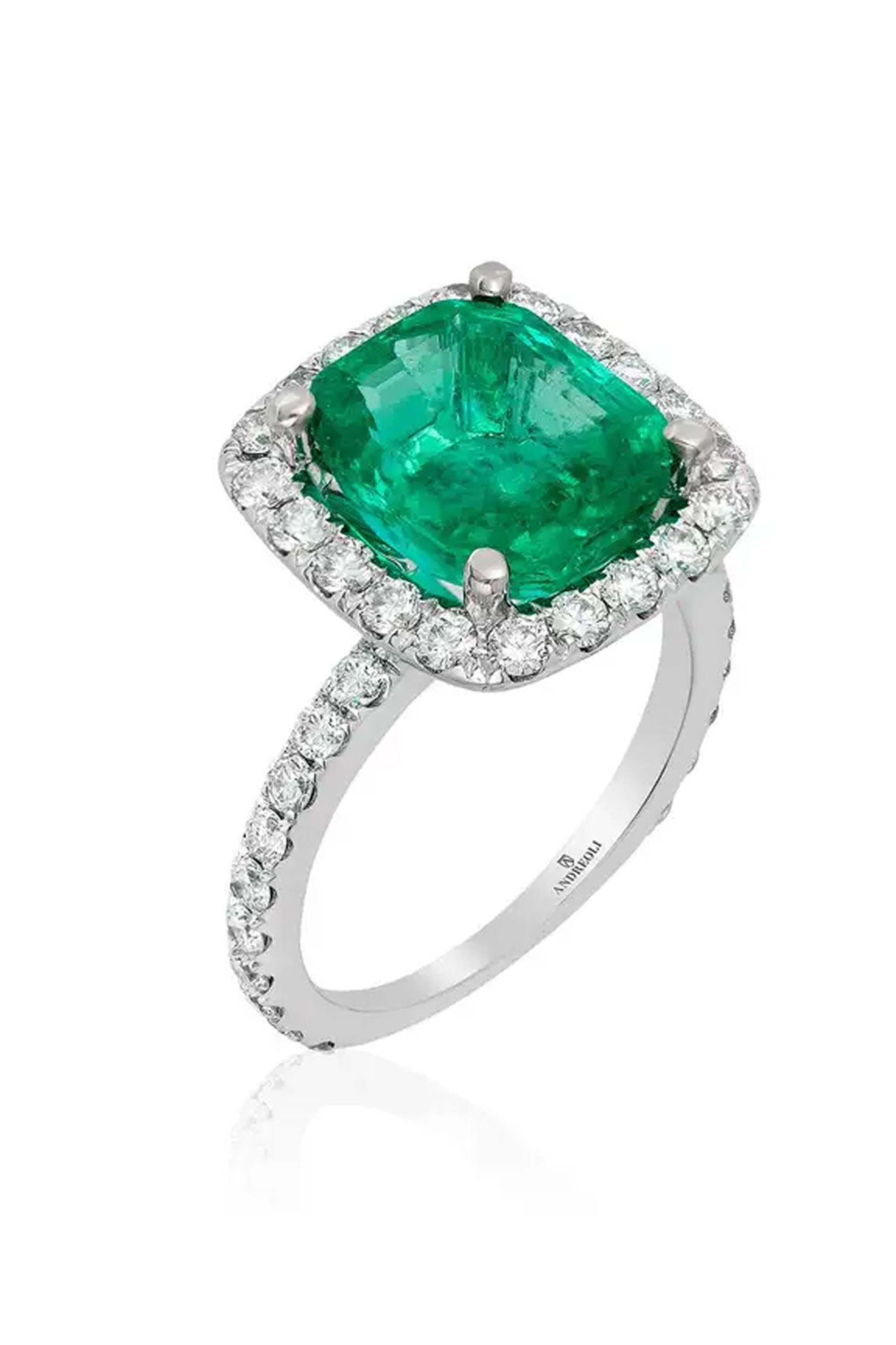 Andreoli - Columbian Emerald Mirror Ring | Mitchell Stores