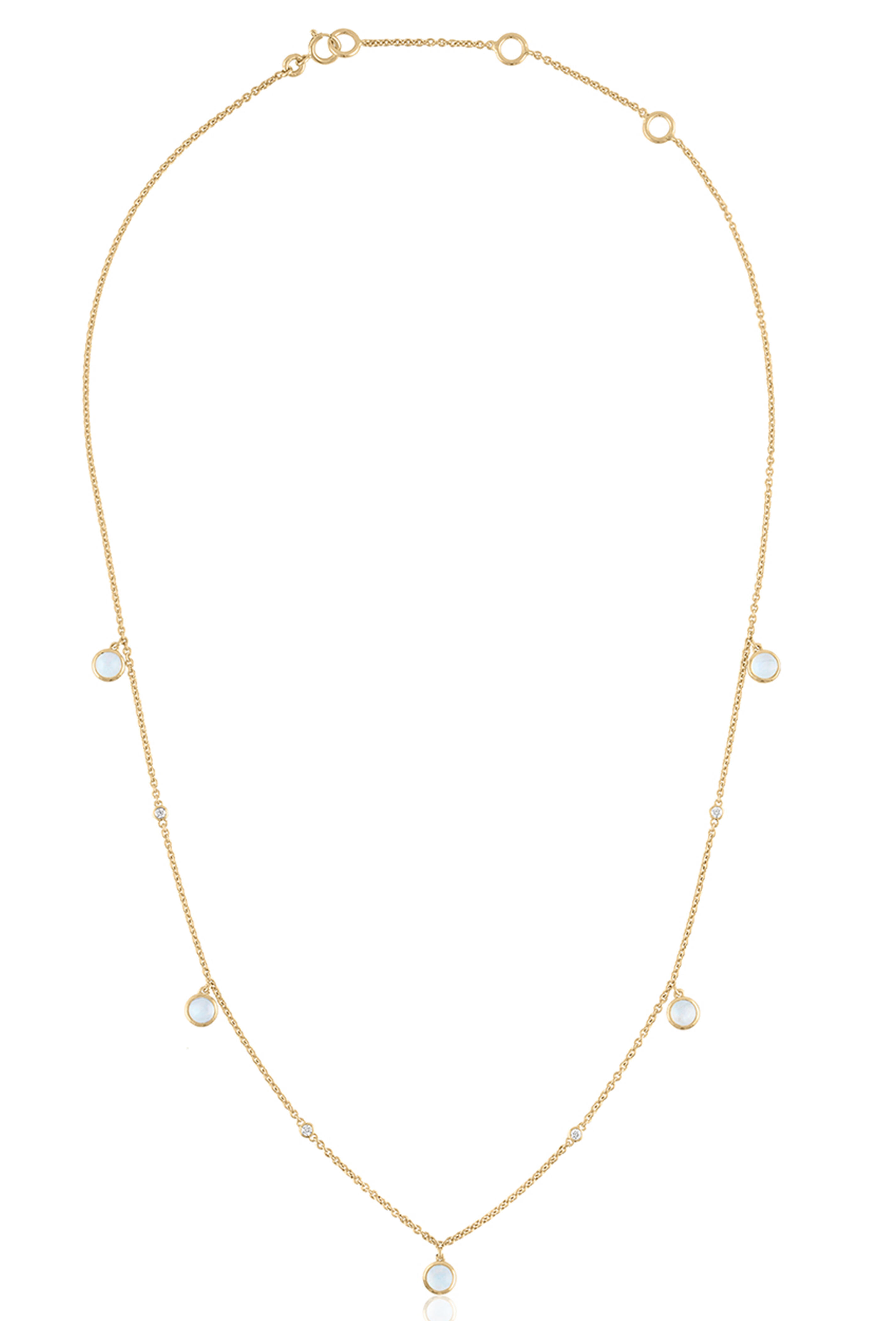 Loriann - Luna Moonstone & Diamond Dangle Necklace