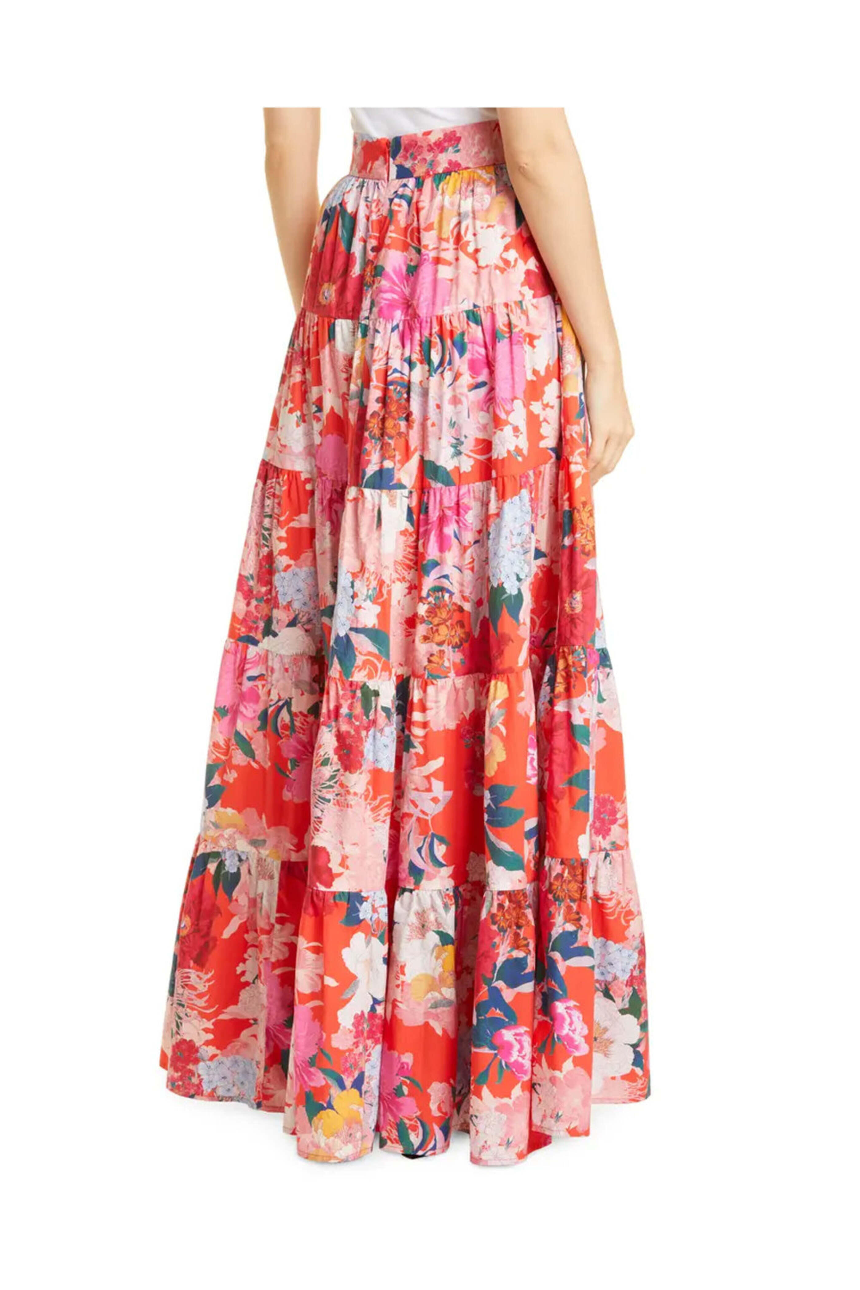 Cara Cara - Floral Red Nathali Skirt | Mitchell Stores