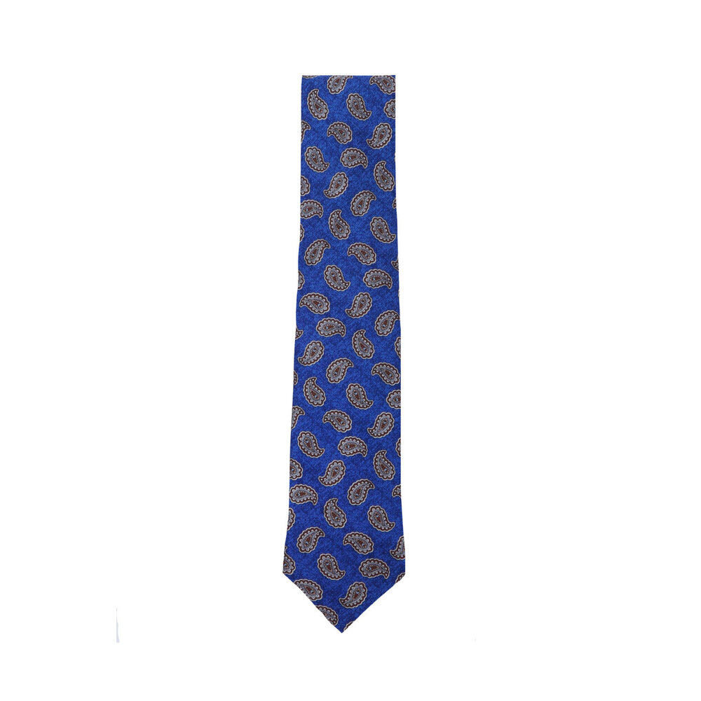 Geoff Nicholson - Royal Blue Paisley Silk Tie | Mitchell Stores
