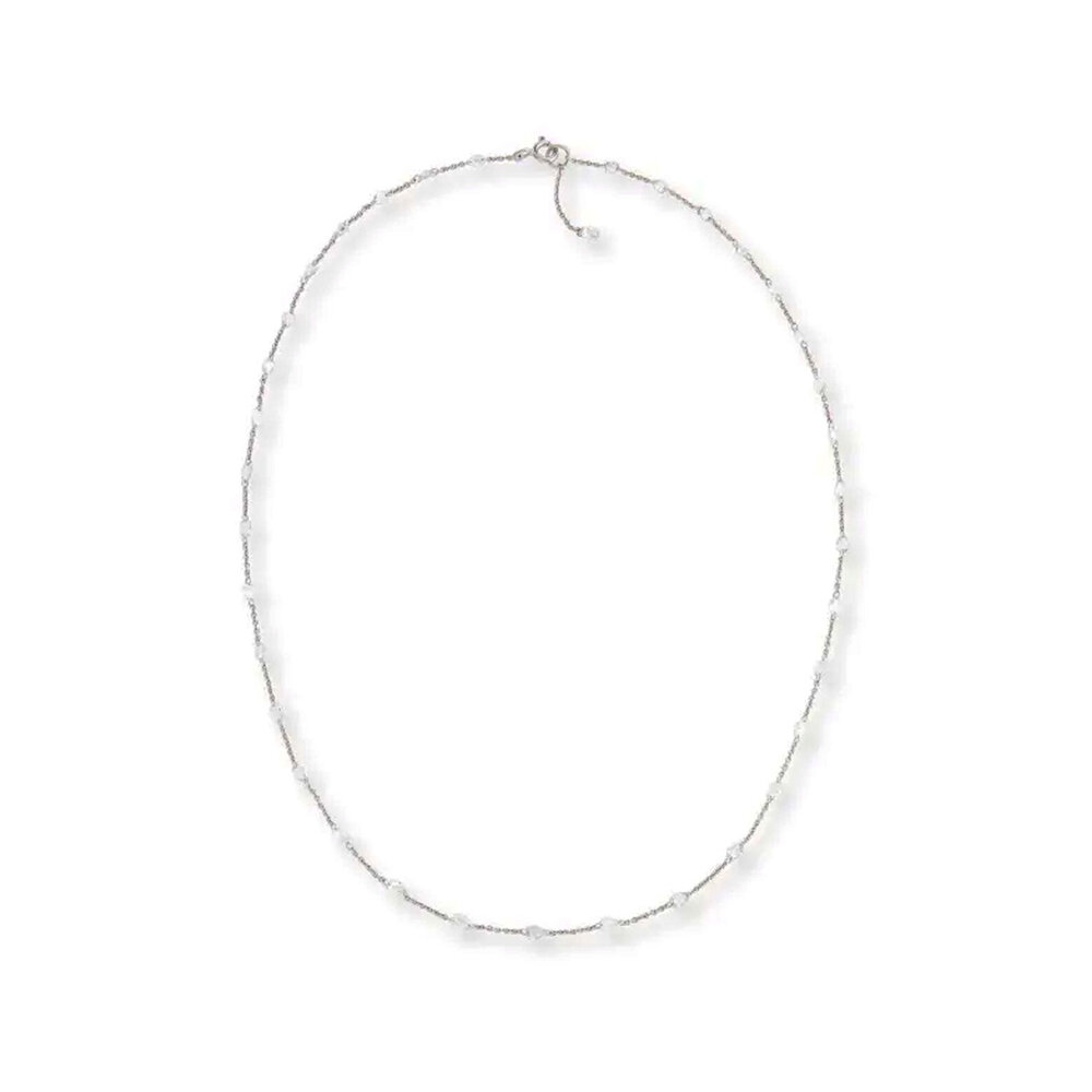 64 Facets - Pear Shaped Diamond Station Necklace
