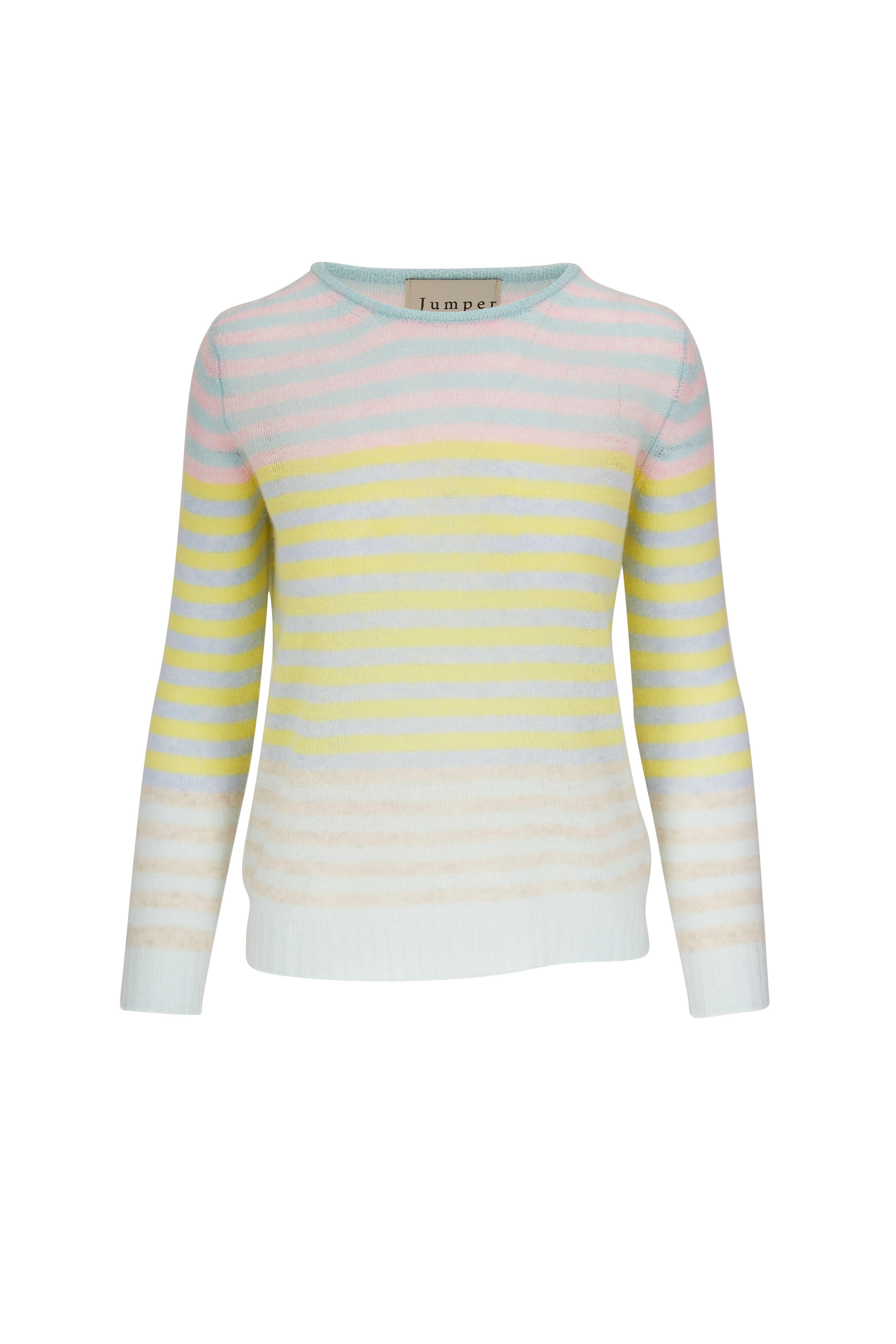 Jumper 1234 - Multicolor Stripe Cashmere Crewneck Sweater