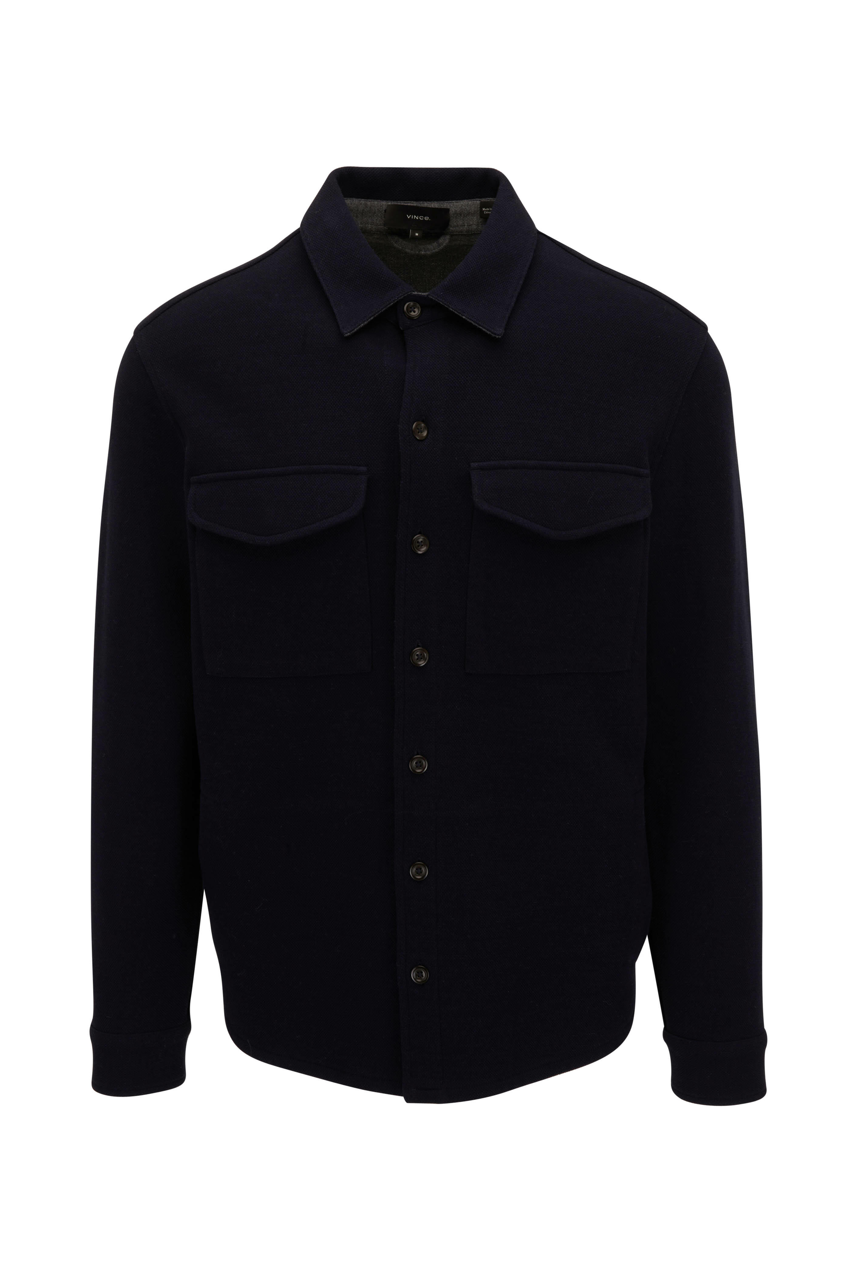 Vince - Coastal & Medium Heather Gray Shacket | Mitchell Stores