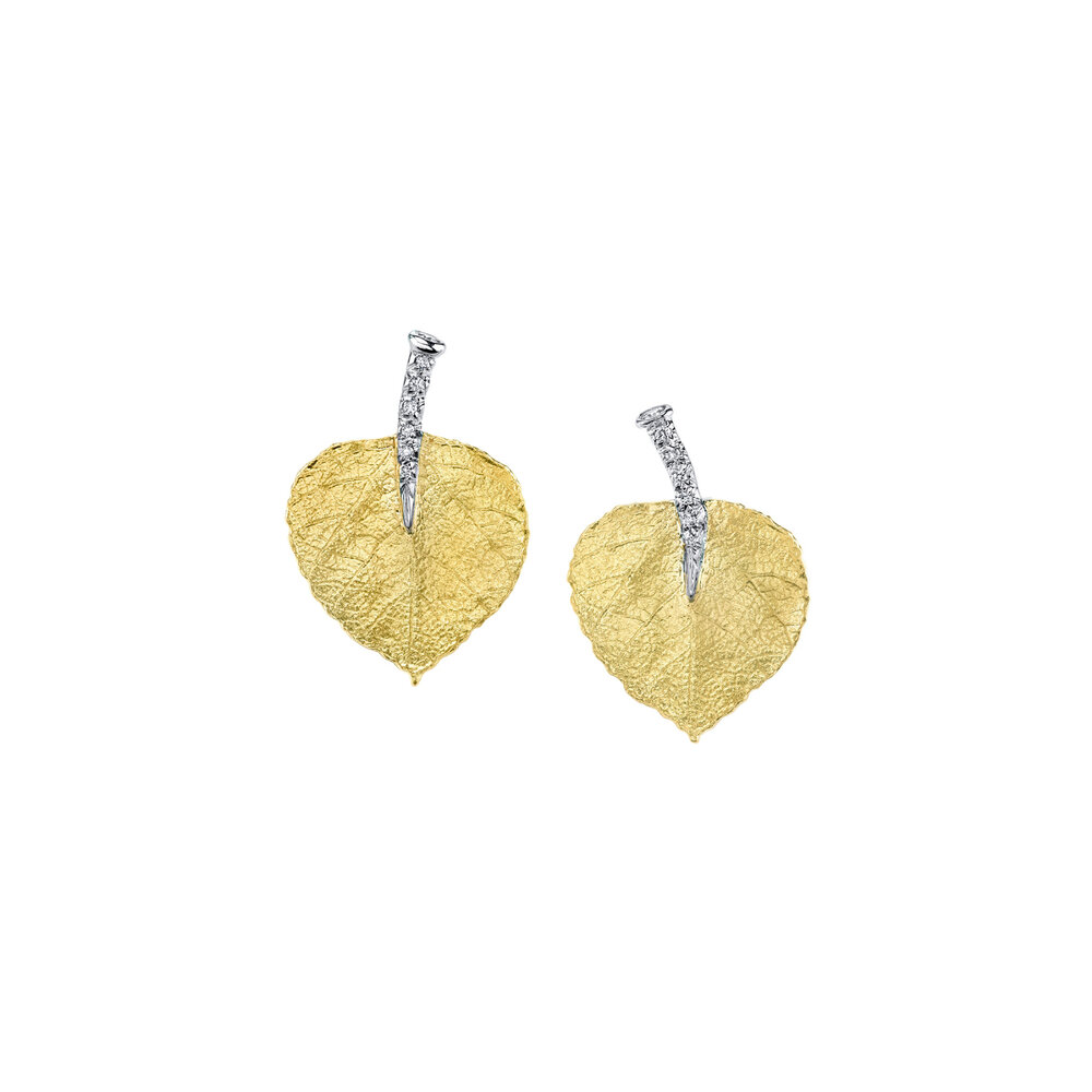 Aaron Henry - Aspen Leaf Diamond Earrings | Mitchell Stores