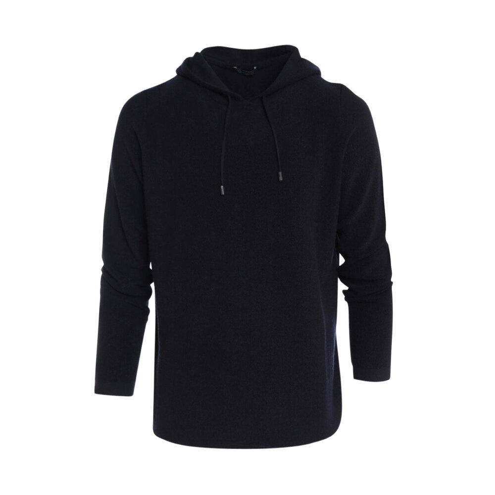 Colombo - Blue Wool Textured Hoodie | Mitchell Stores