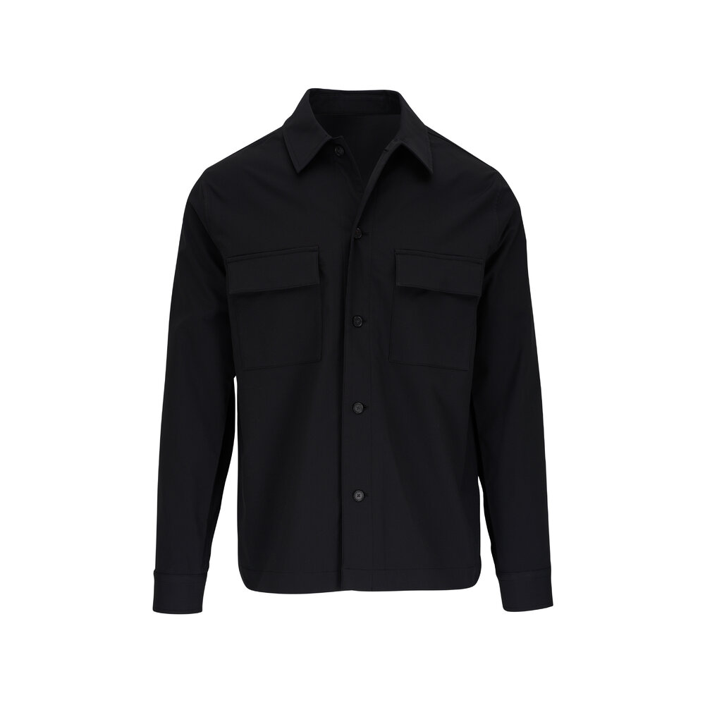 Vince - Tech-Dobby Black Shacket | Mitchell Stores