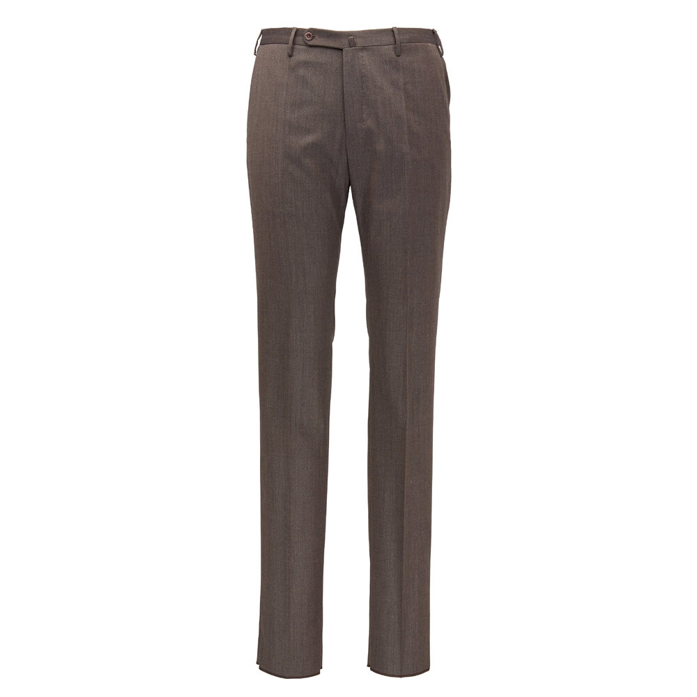 Incotex - Matty Taupe Stretch Wool Modern Fit Pant