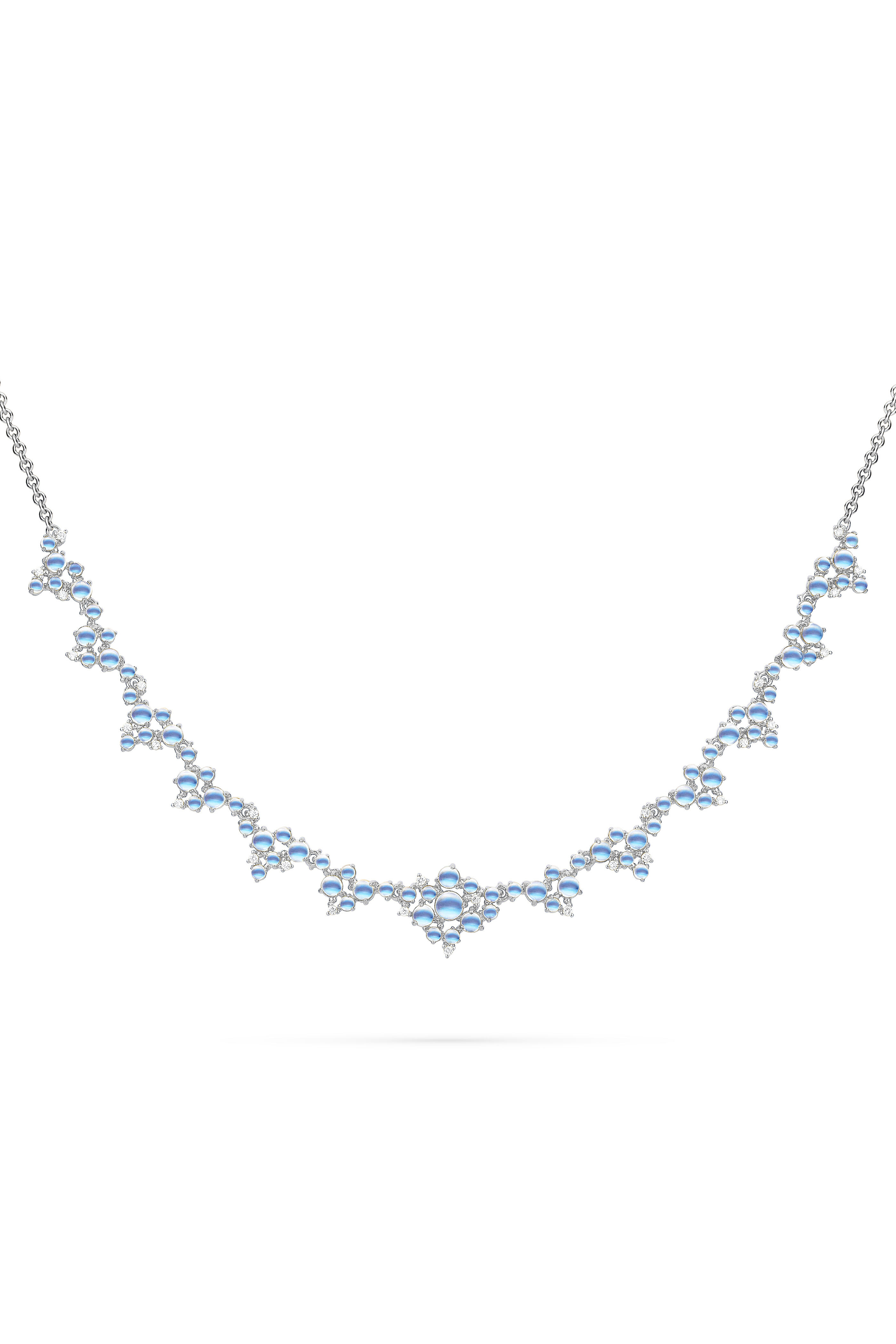 Paul Morelli - 18k White Gold Cluster Moonstone Bubble Necklace