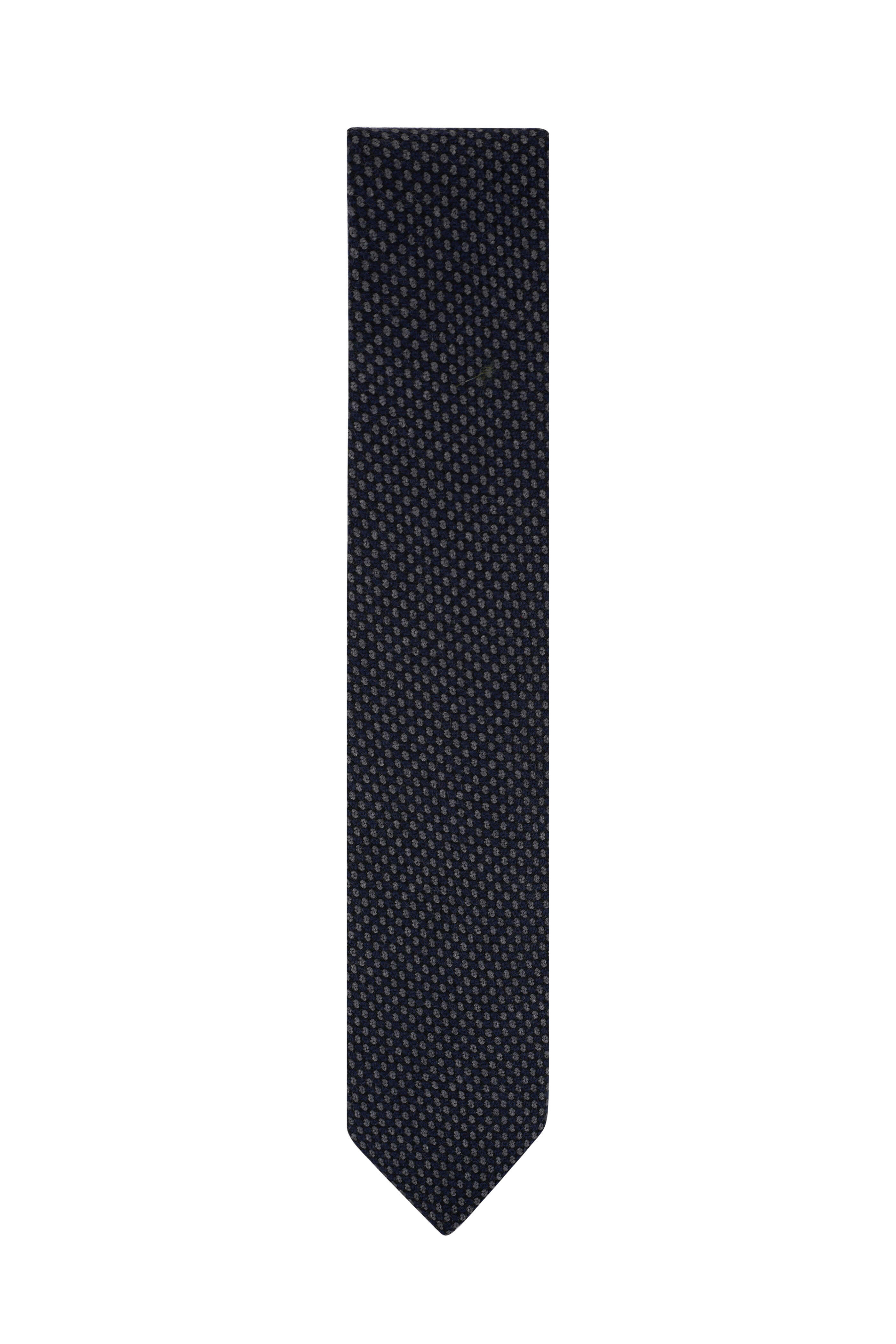 Bigi - Senna Textured Blue Wool Necktie | Mitchell Stores