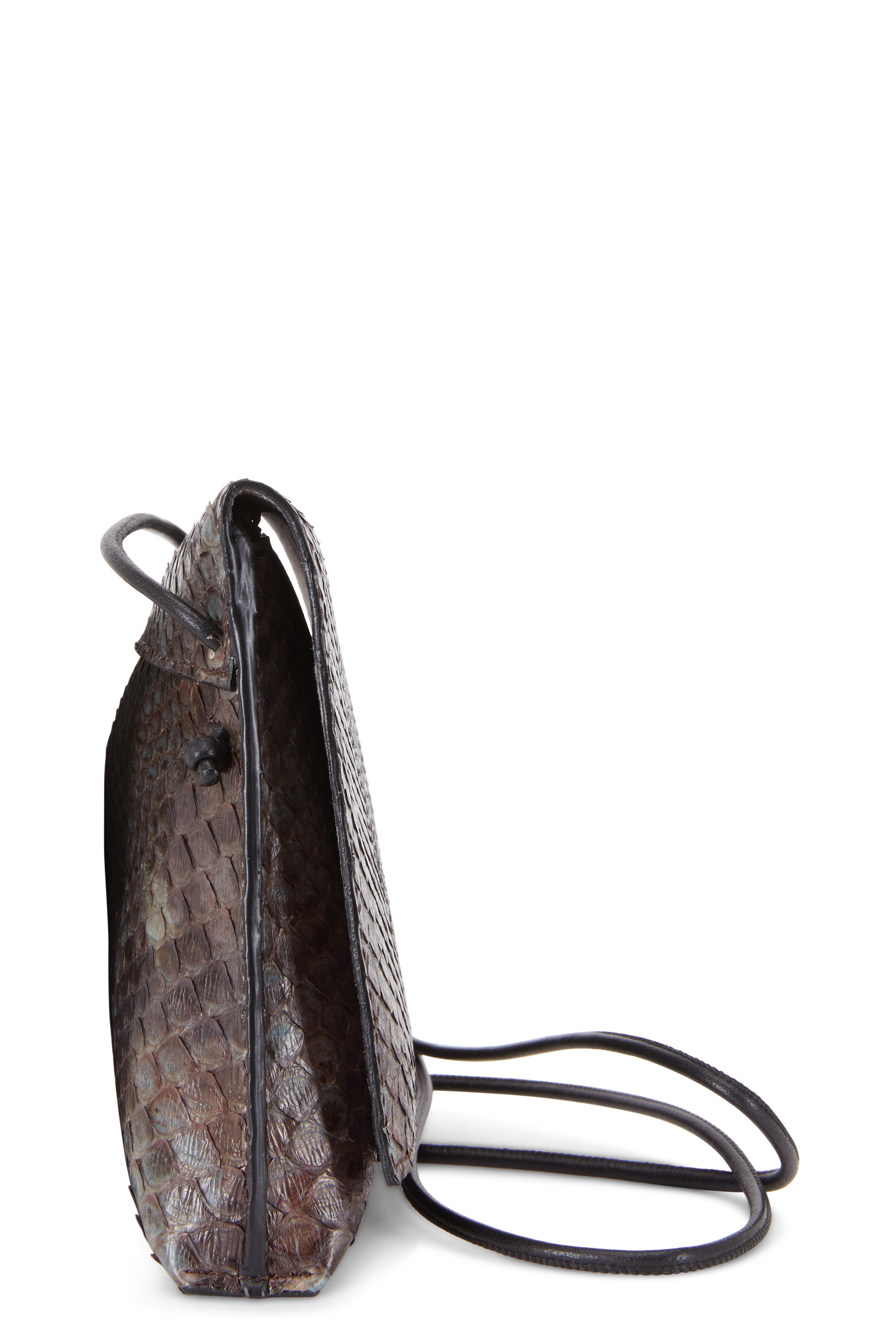 B May Bags - Dapple Gray Python Foldover Crossbody