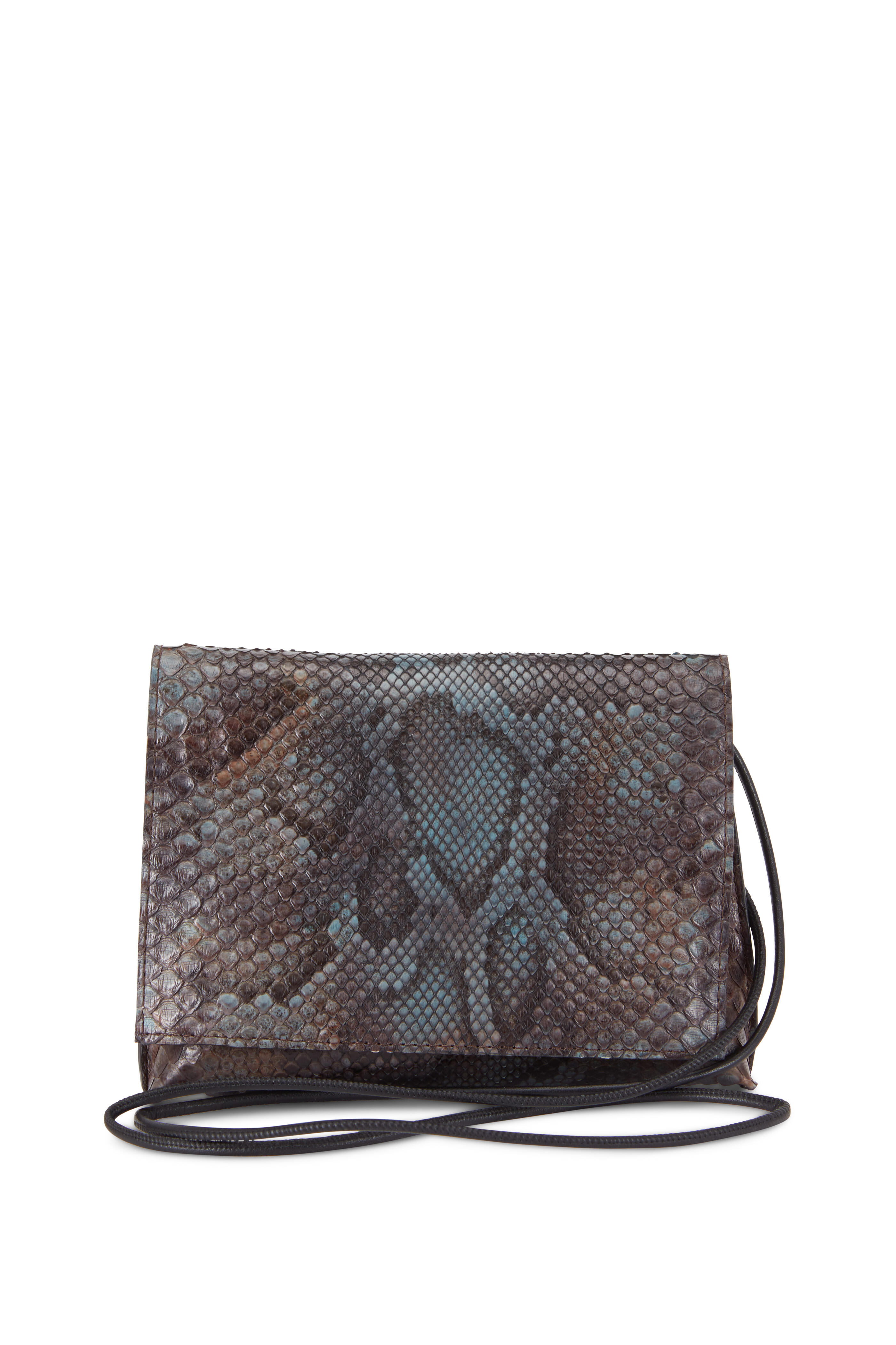 B May Bags - Dapple Gray Python Foldover Crossbody