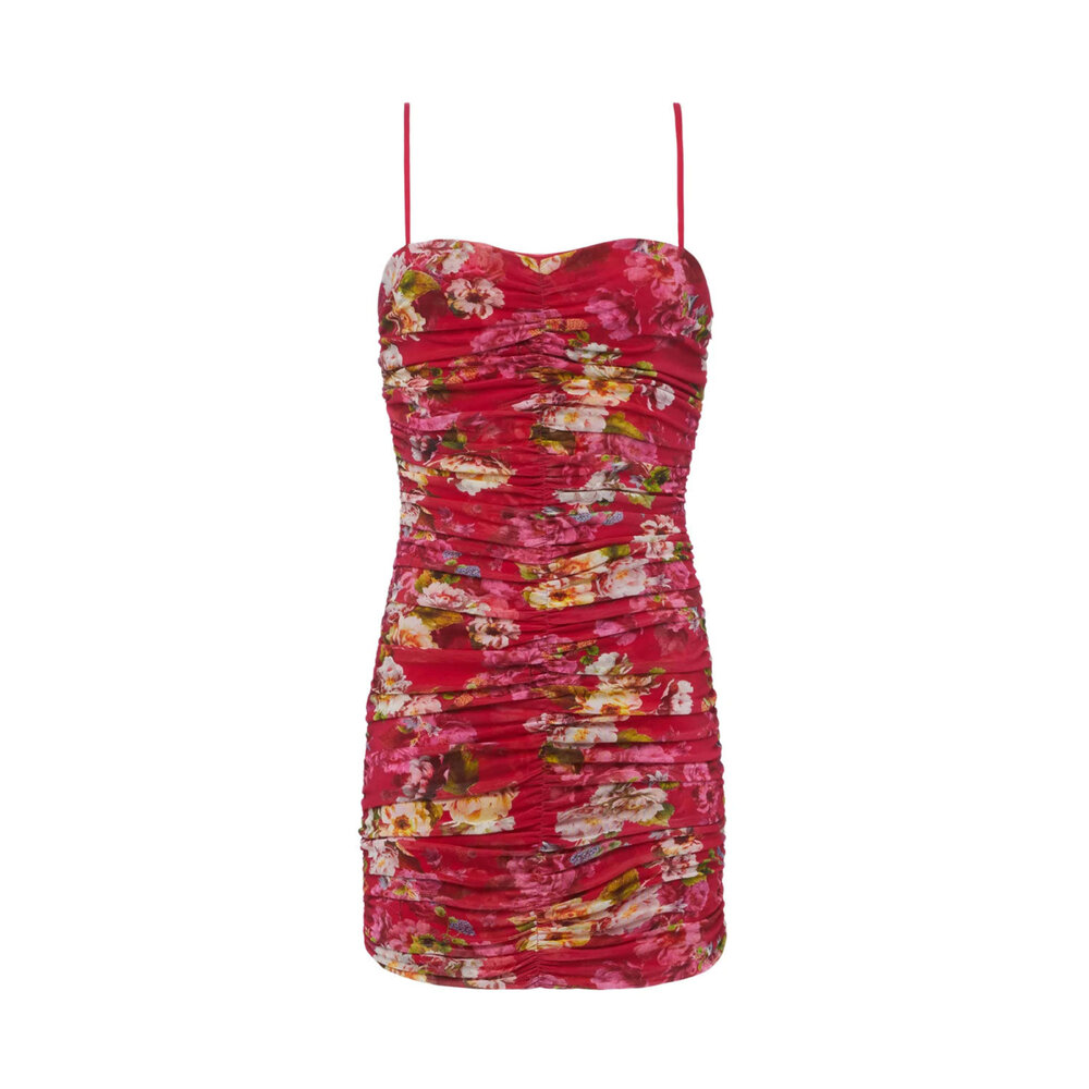 L'Agence - Cabaret Pink Karly Ruched Mini Dress | Mitchell Stores