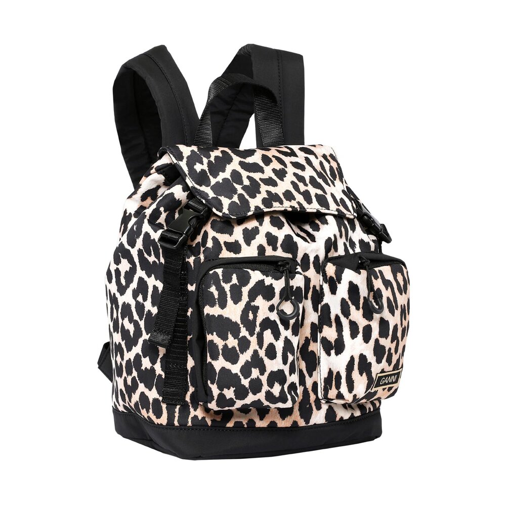 Ganni - Leopard Recycled Mini Backpack | Mitchell Stores