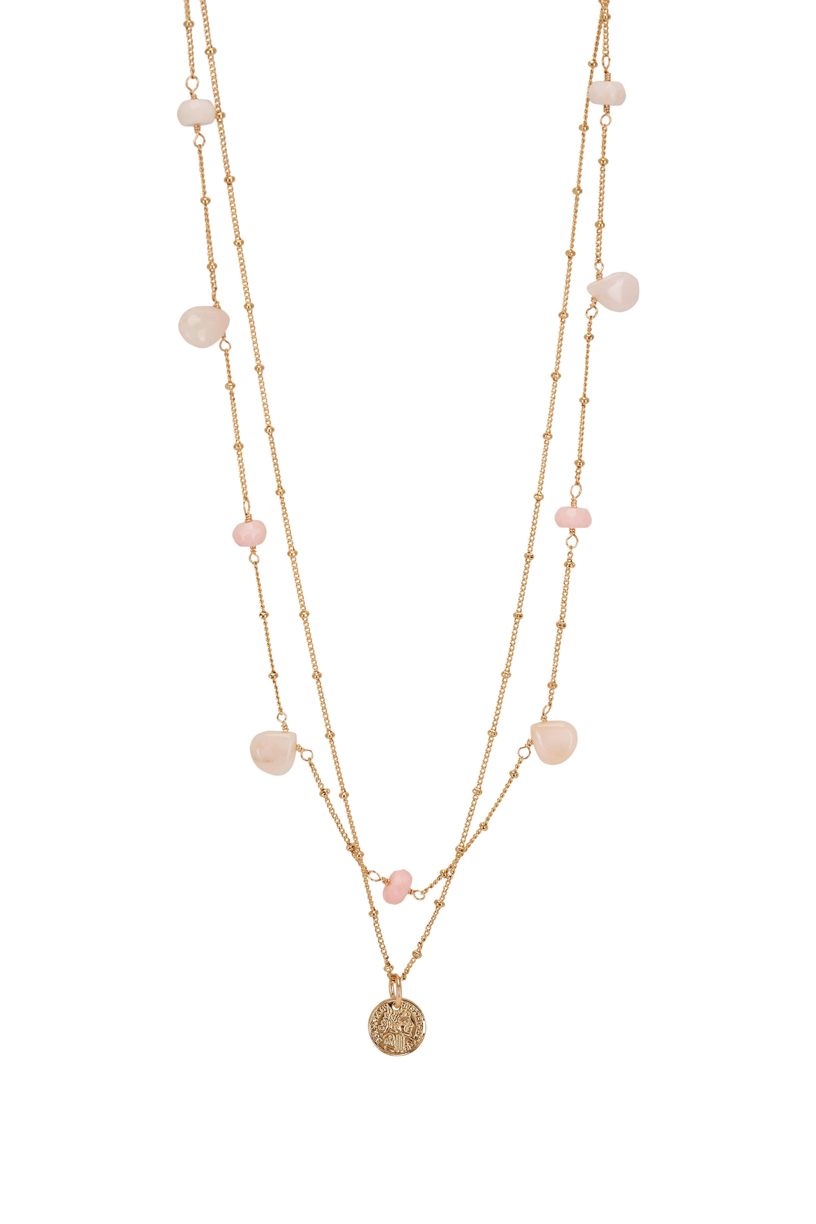 Cristina V. - Delicate Disc Pink Opal Necklace | Mitchell Stores