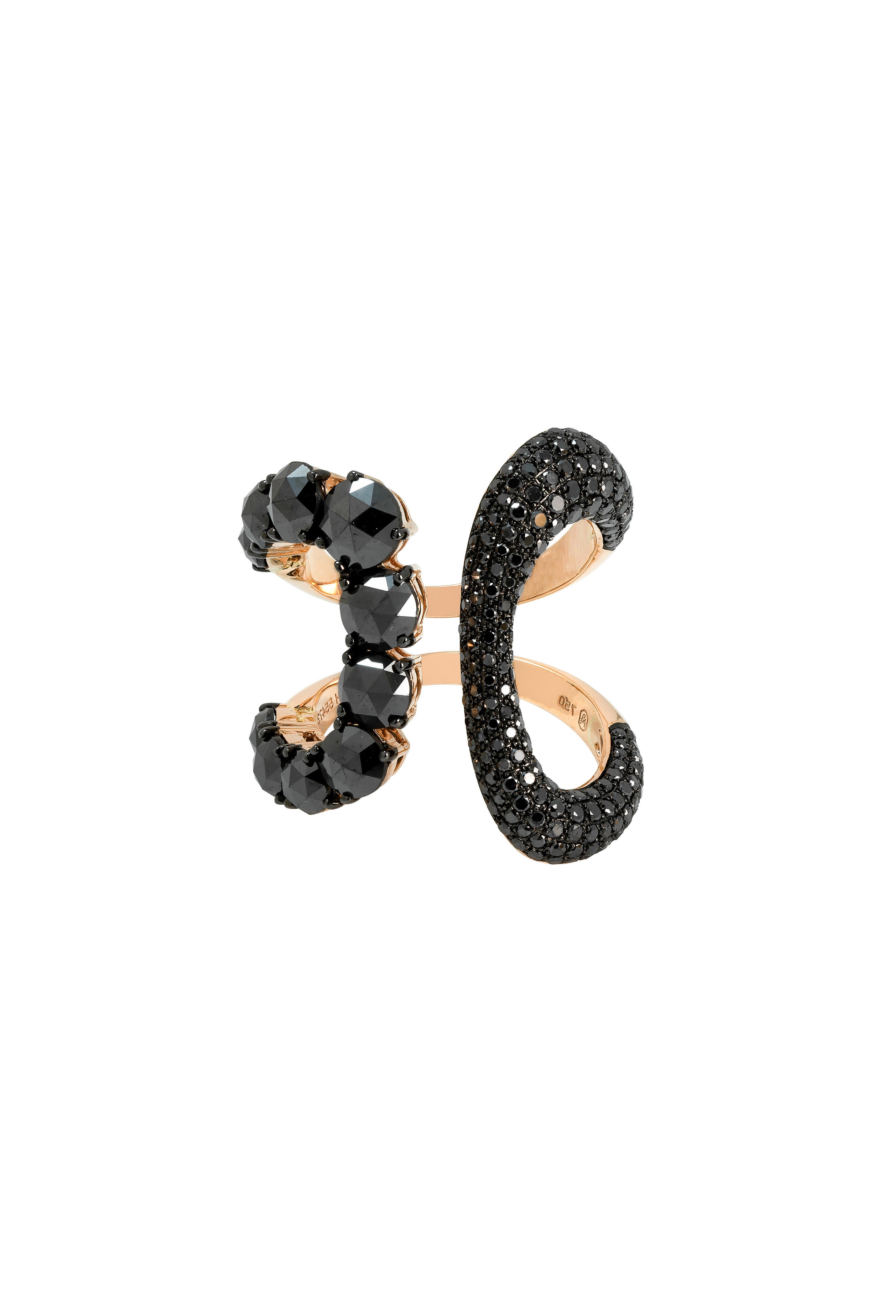 Etho Maria - 18K Yellow Gold Black Diamond Cocktail Ring