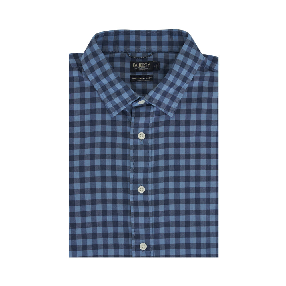 Faherty Brand - Movement™ Navy Skies Check Sport Shirt