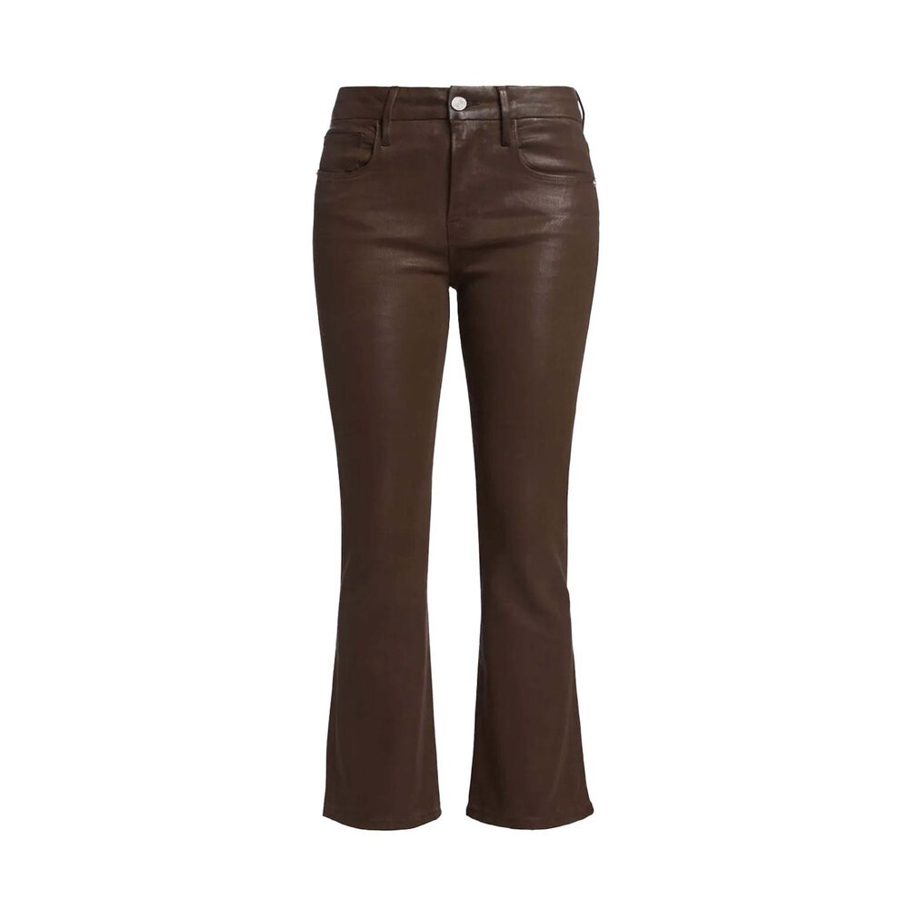 Frame - Le Crop Mini Boot Coated in Dark Chocolate