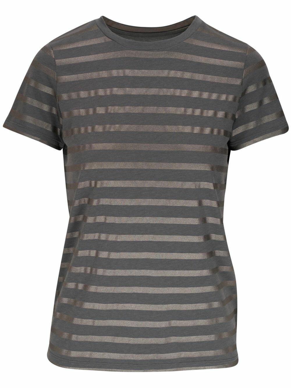Majestic - Gray Metallic Stripe T-Shirt | Mitchell Stores