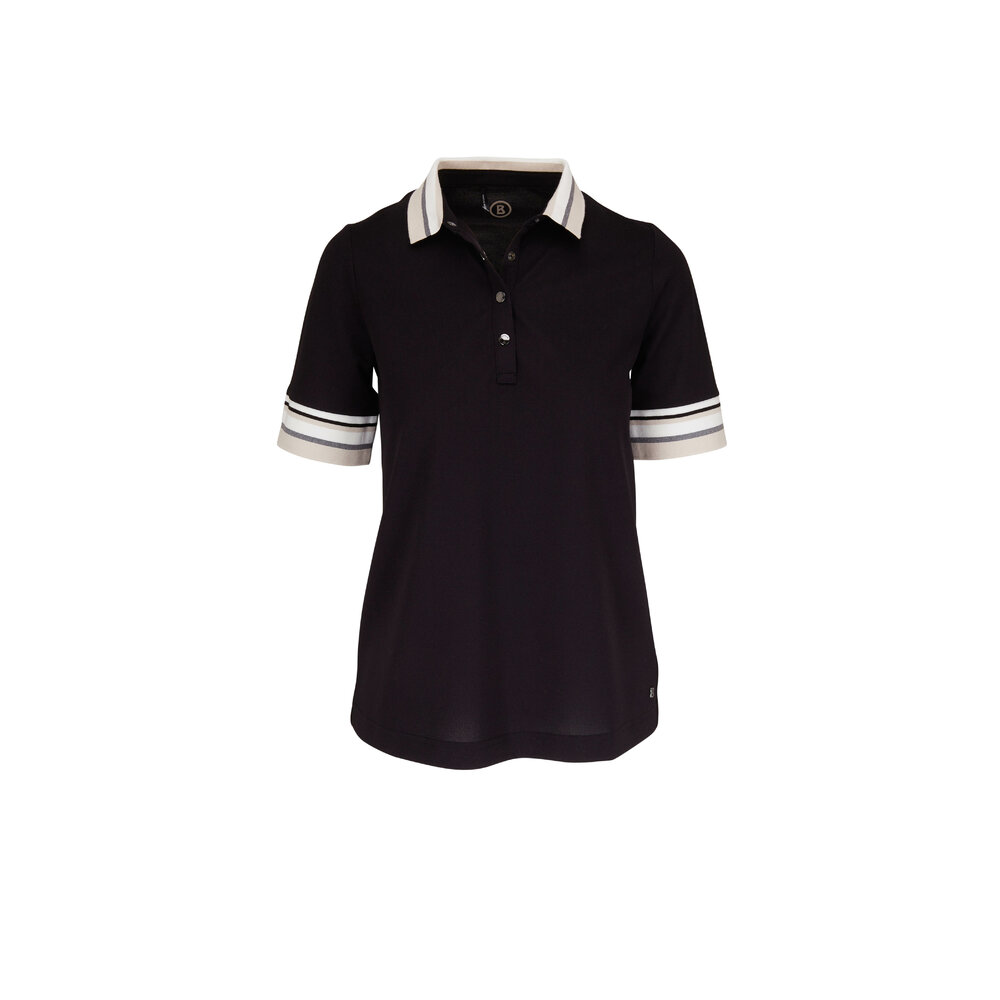 Bogner - Zofie Black Stripe Trim Polo | Mitchell Stores