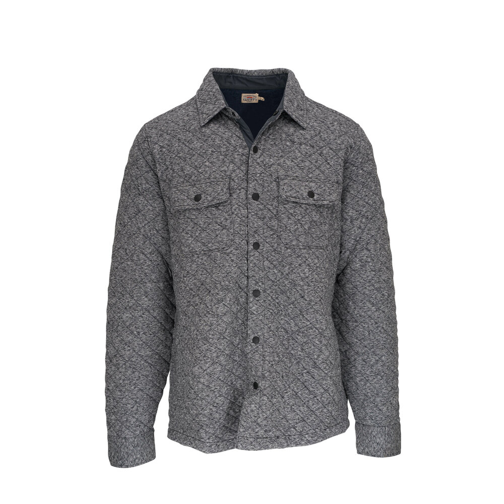 Faherty Brand - CPO Epic Carbon Mélange Quilted Fleece Shacket