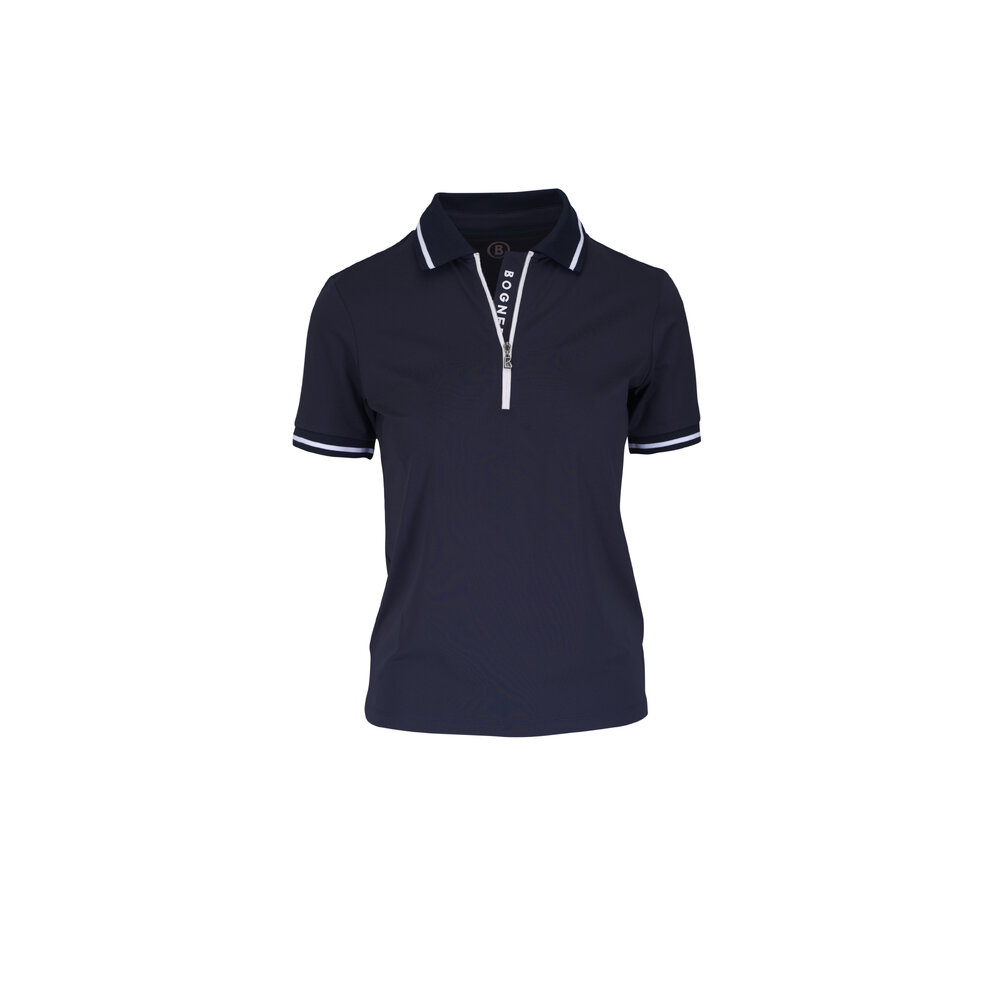 Bogner - Caylee Navy Blue Contrast Trim Polo | Mitchell Stores