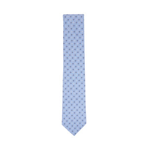 Zegna - Light Blue Floral Print Silk Necktie | Mitchell Stores