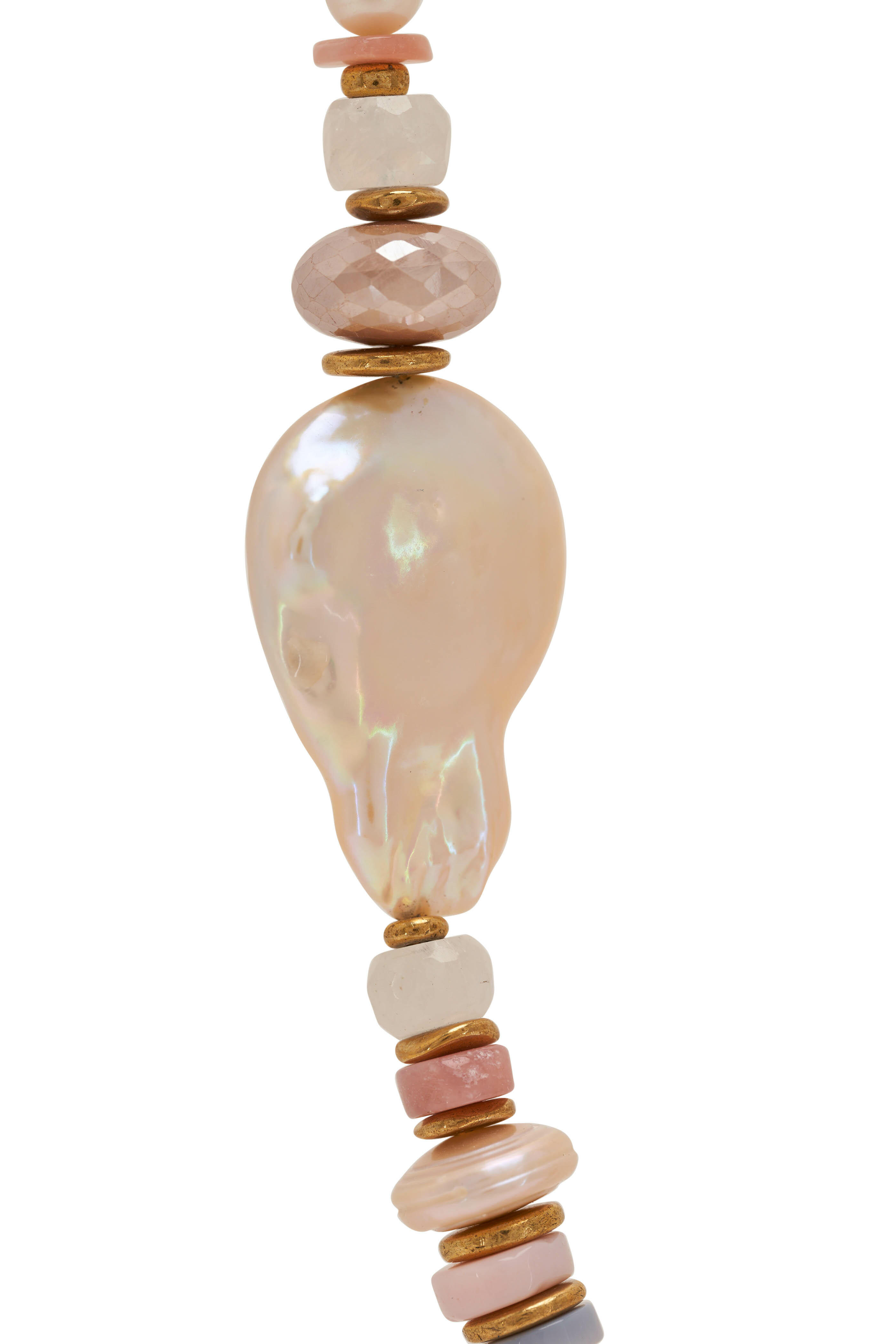 Cristina V. - Pink Opal Silverite and Moonstone Bead Necklace