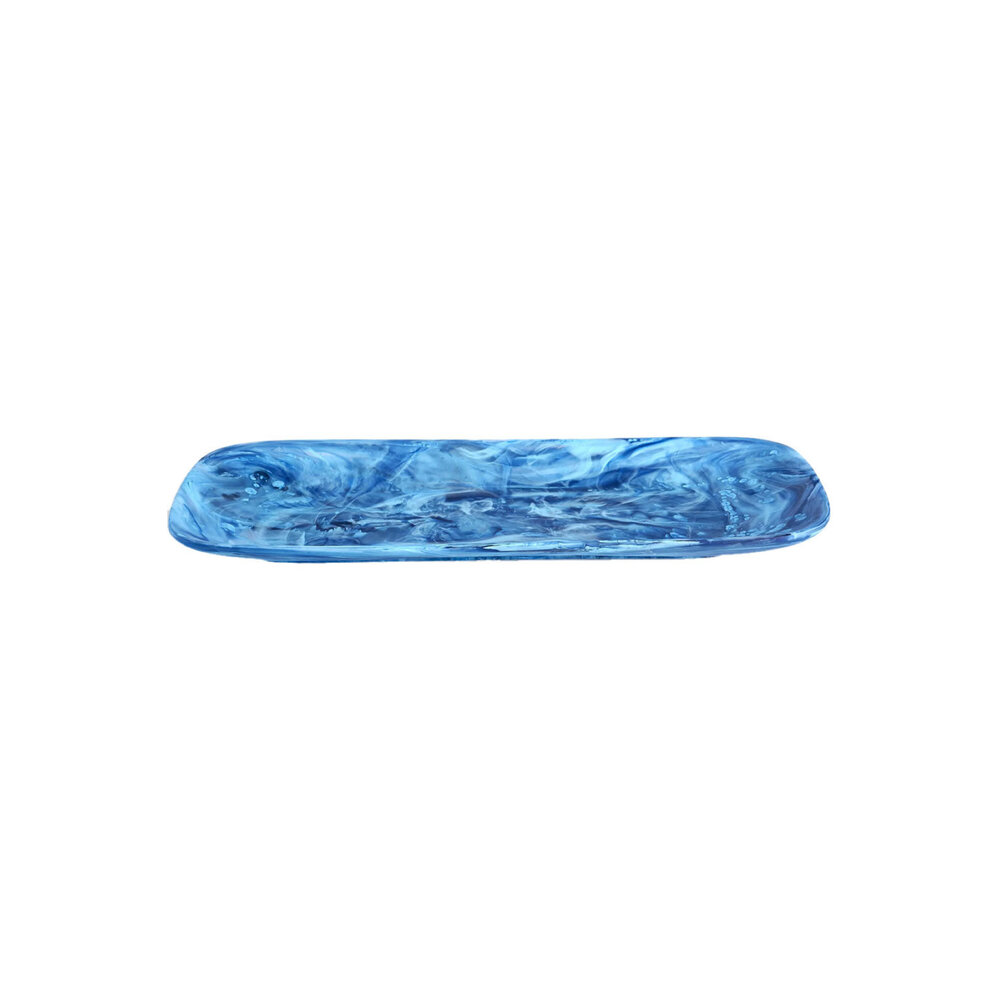 Nashi Home - Classical Rectangle Platter in Denim Swirl