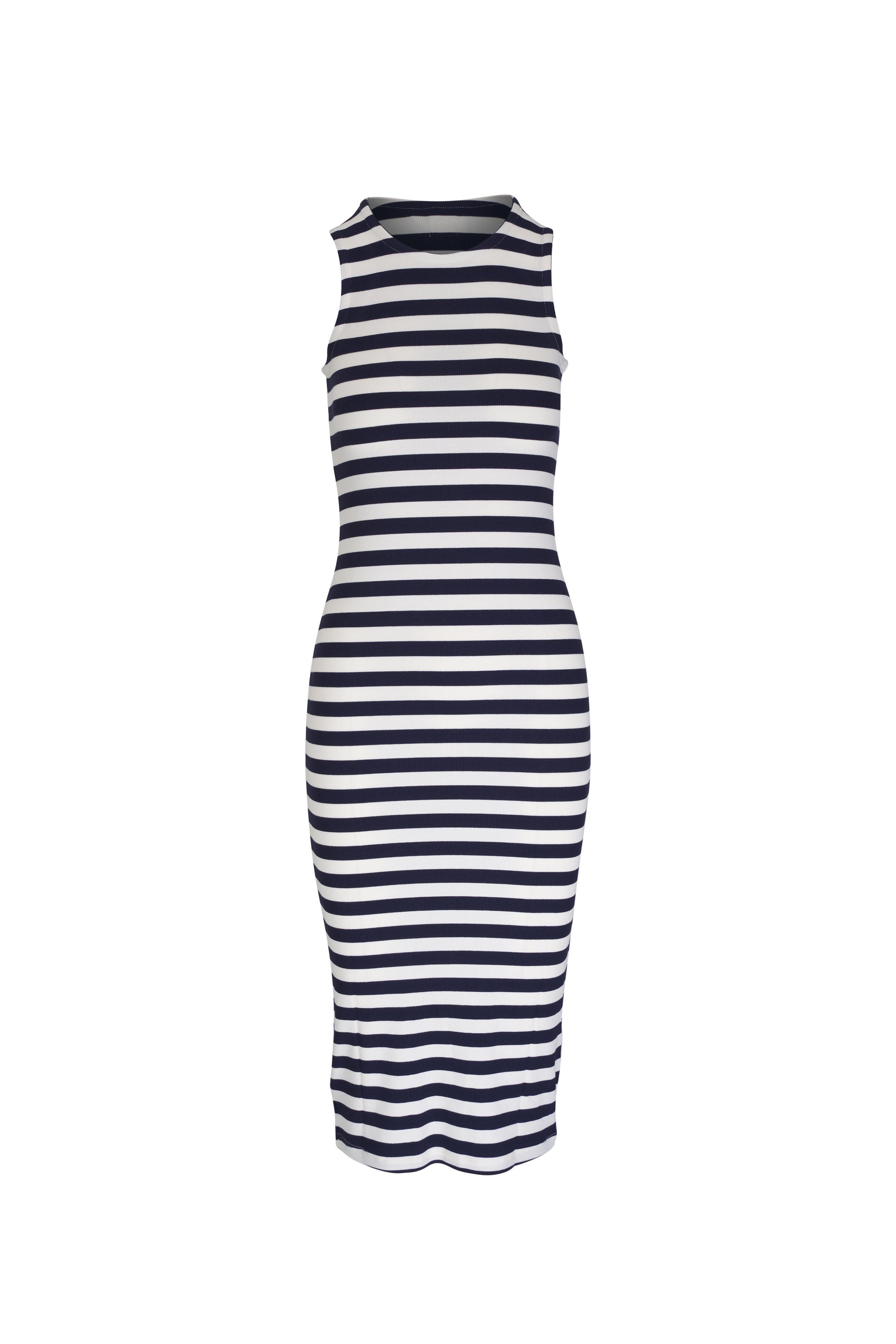 L'Agence - Nura Navy & White Racerback Midi Dress