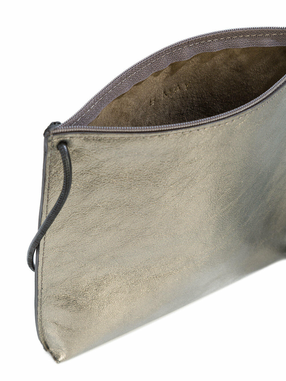 B May Bags - Gold Leather Strappy Zip Pouch | Mitchell Stores
