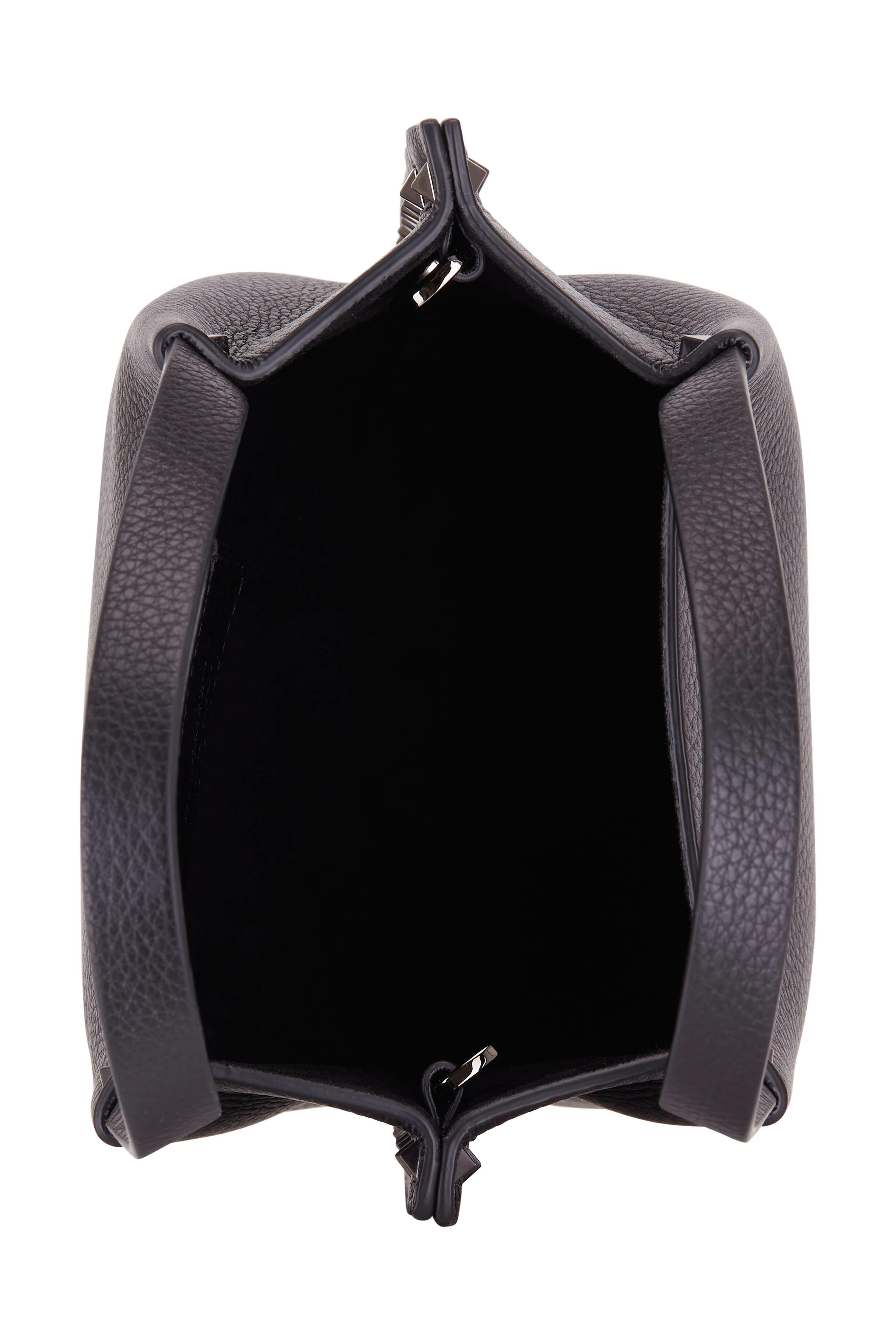 Valentino Garavani - Rockstud Small Black Leather Crossbody Tote Valentino Garavani - Rockstud Small Black Leather Crossbody Tote