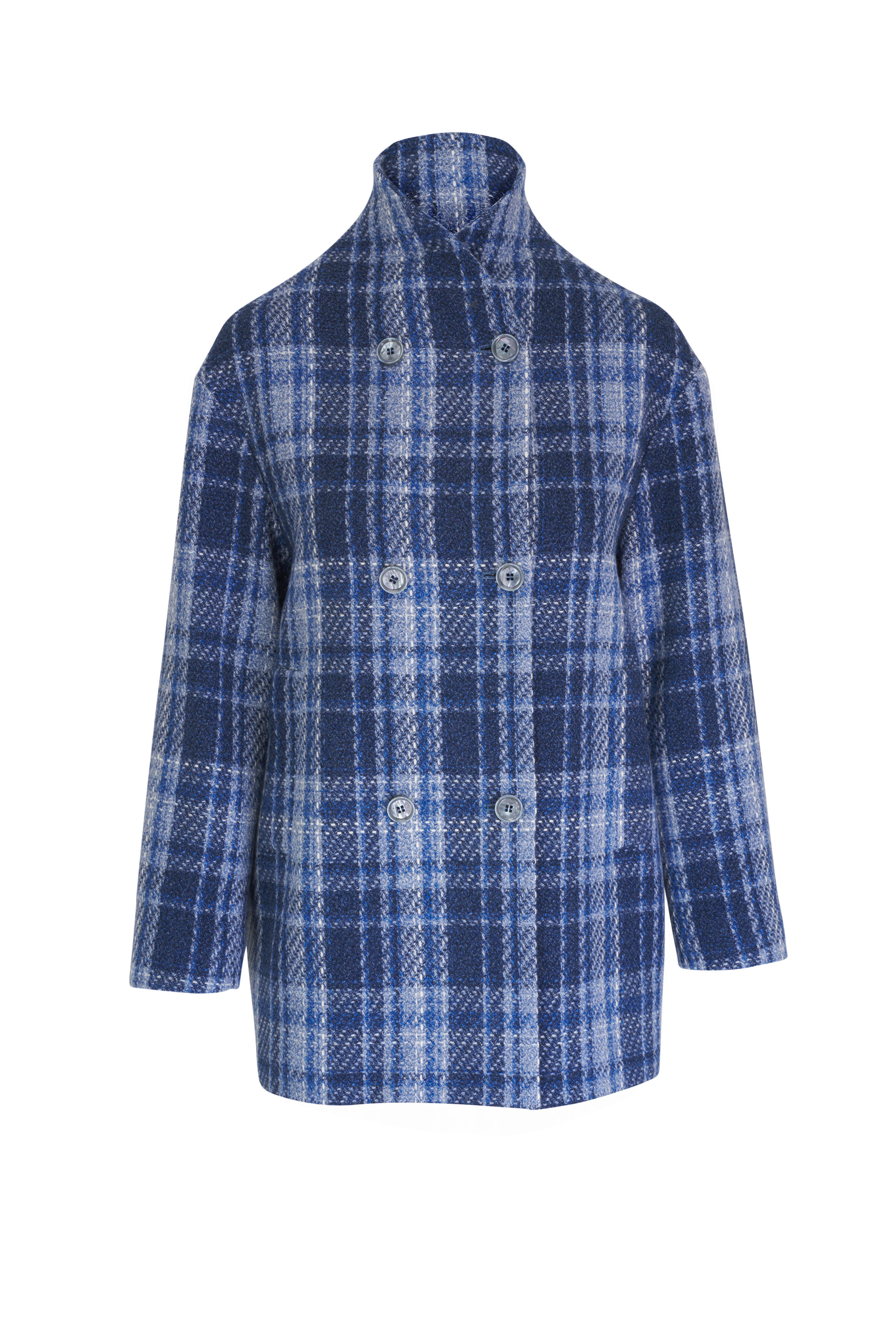 Kiton - Avio Plaid Cashmere Coat | Mitchell Stores
