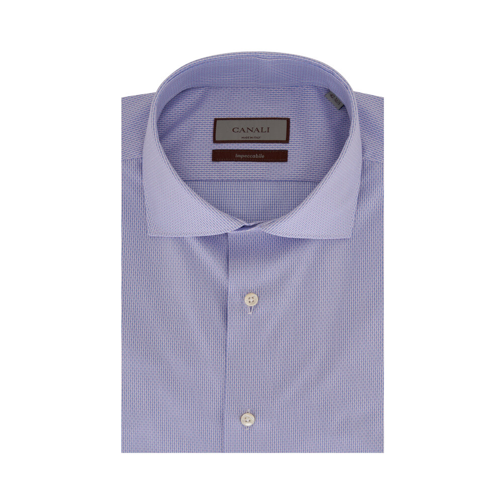 Canali - Impeccabile Violet Textured Cotton Dress Shirt
