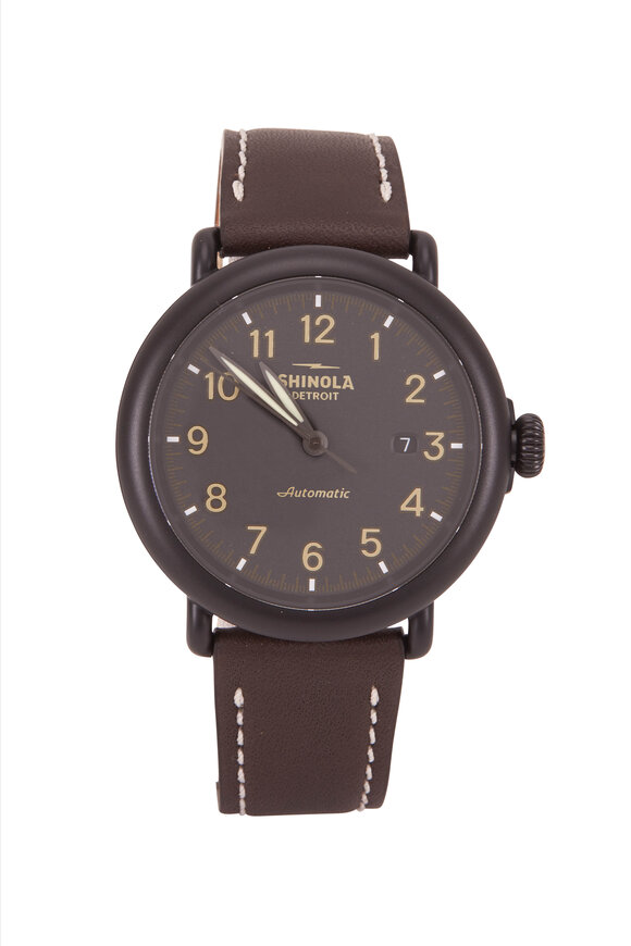 Shinola - Runwell Black Automatic Watch, 45mm | Mitchell Stores