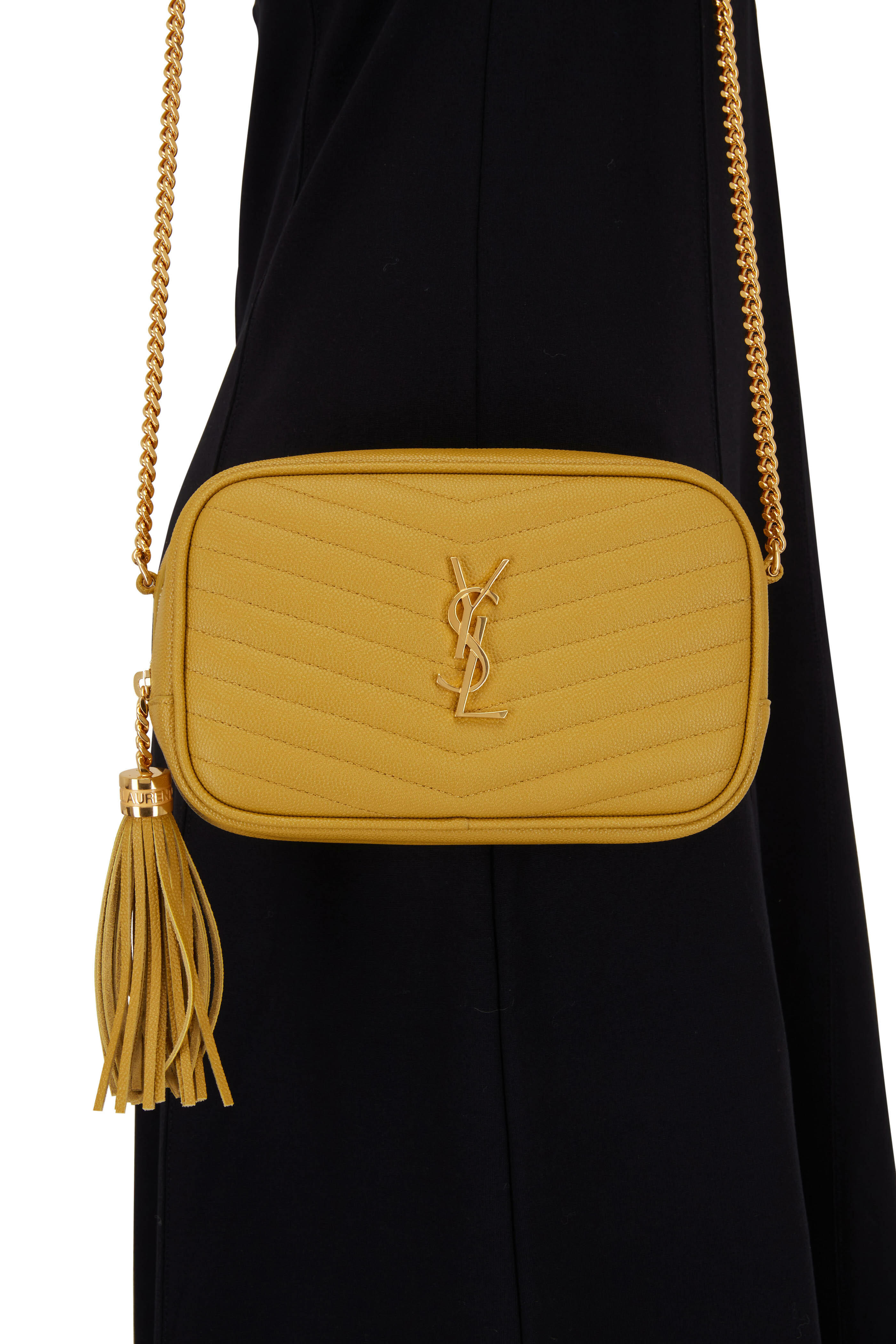 Saint Laurent - Mini Lou Light Chartreuse Leather Crossbody