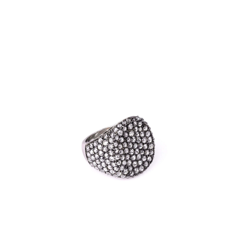Sylva & Cie - Grey Rose Cut Diamond Ghetto Chi Ring