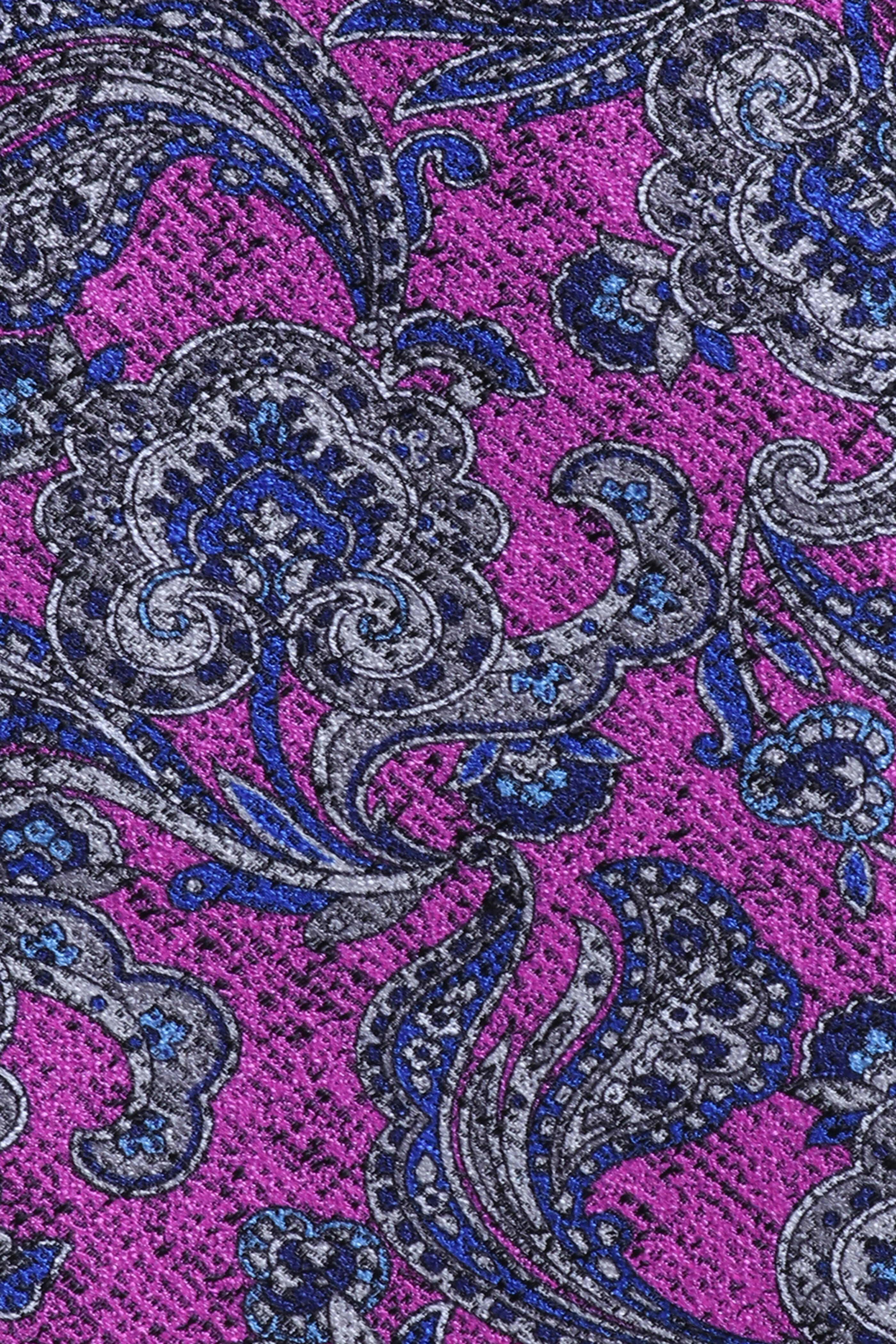 Geoff Nicholson - Pink & Grey Paisley Silk Necktie