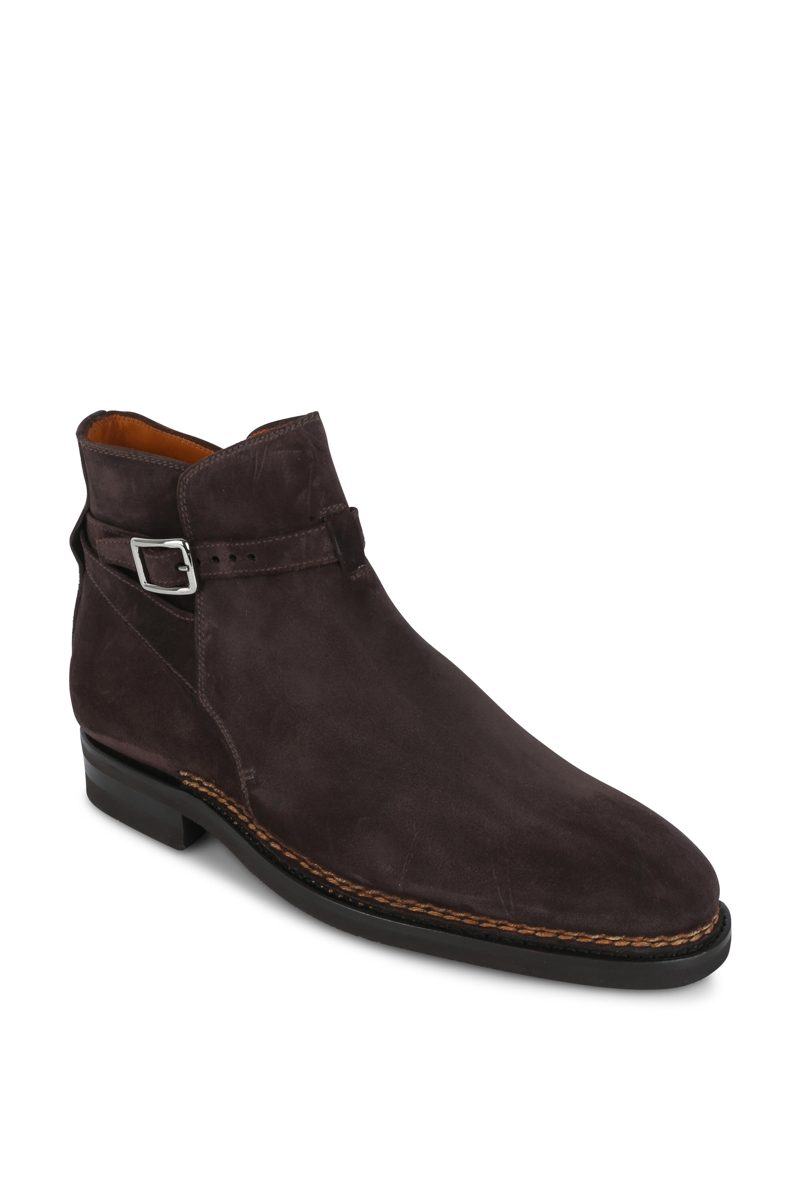 Bontoni - Luchino Dark Brown Suede Boot | Mitchell Stores